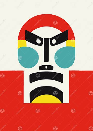 Abstract Angry Face, Poster with Copy Space, Vector Illustration. Stock ...
