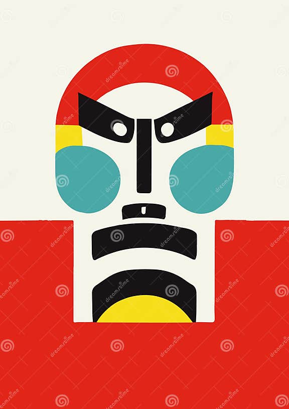 Abstract Angry Face, Poster with Copy Space, Vector Illustration. Stock ...