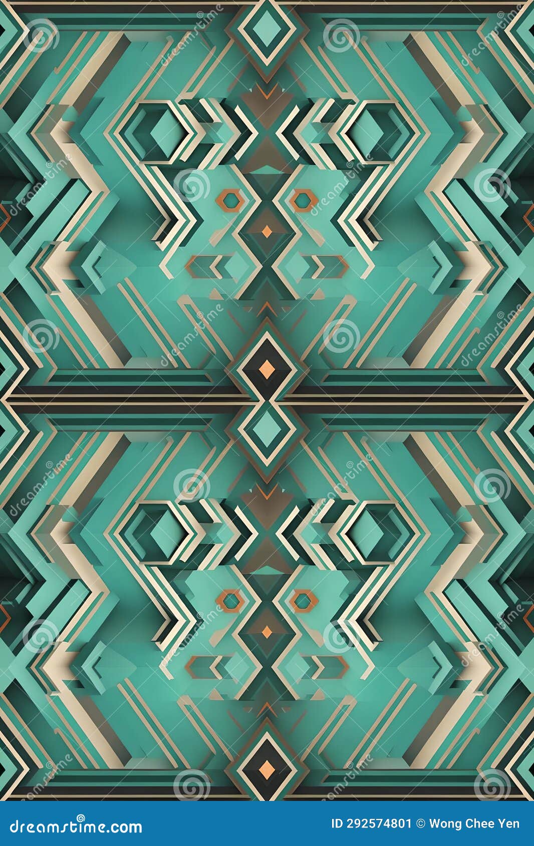 Abstract Angular 3D Seamless Symmetrical Wallpaper Background Stock ...