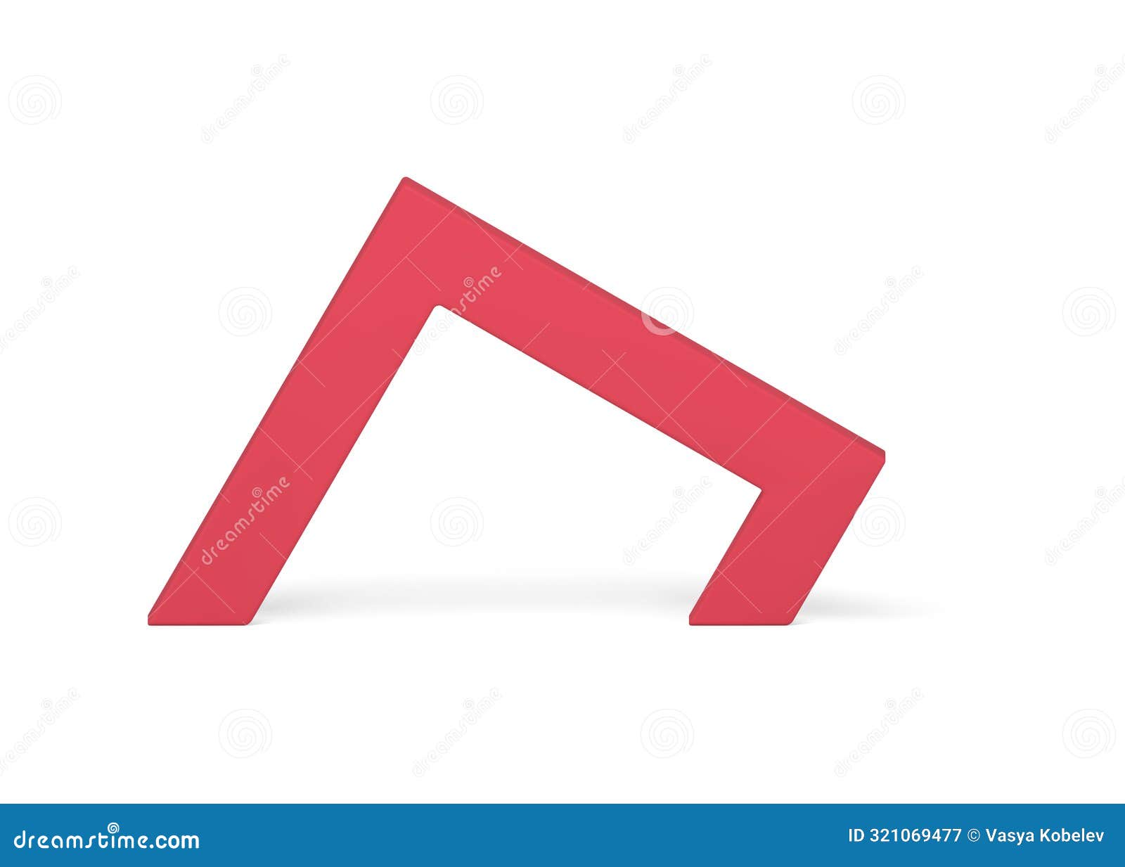 Abstract Angular Red Geometric Arch Irregular Presentation Stand with ...