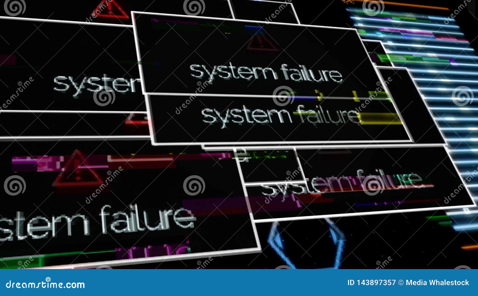 Abstract Animaion of Warning Notifications All Over the Screen with ...