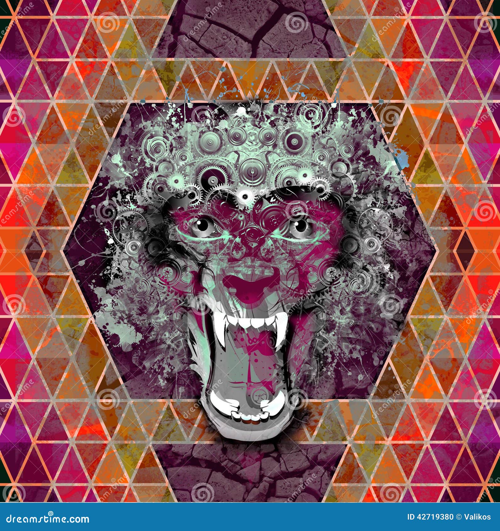 Abstract animal face stock illustration. Illustration of pattern - 42719380