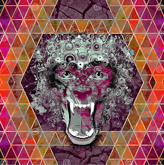 Abstract animal face stock illustration. Illustration of pattern - 42719380