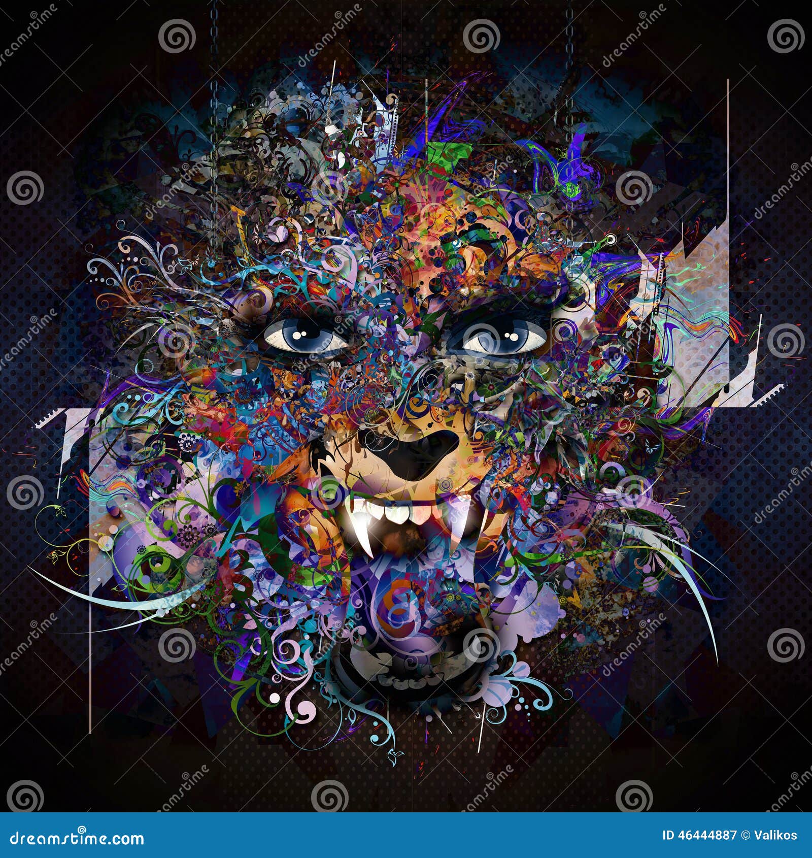 Abstract animal face stock illustration. Illustration of pattern - 46444887