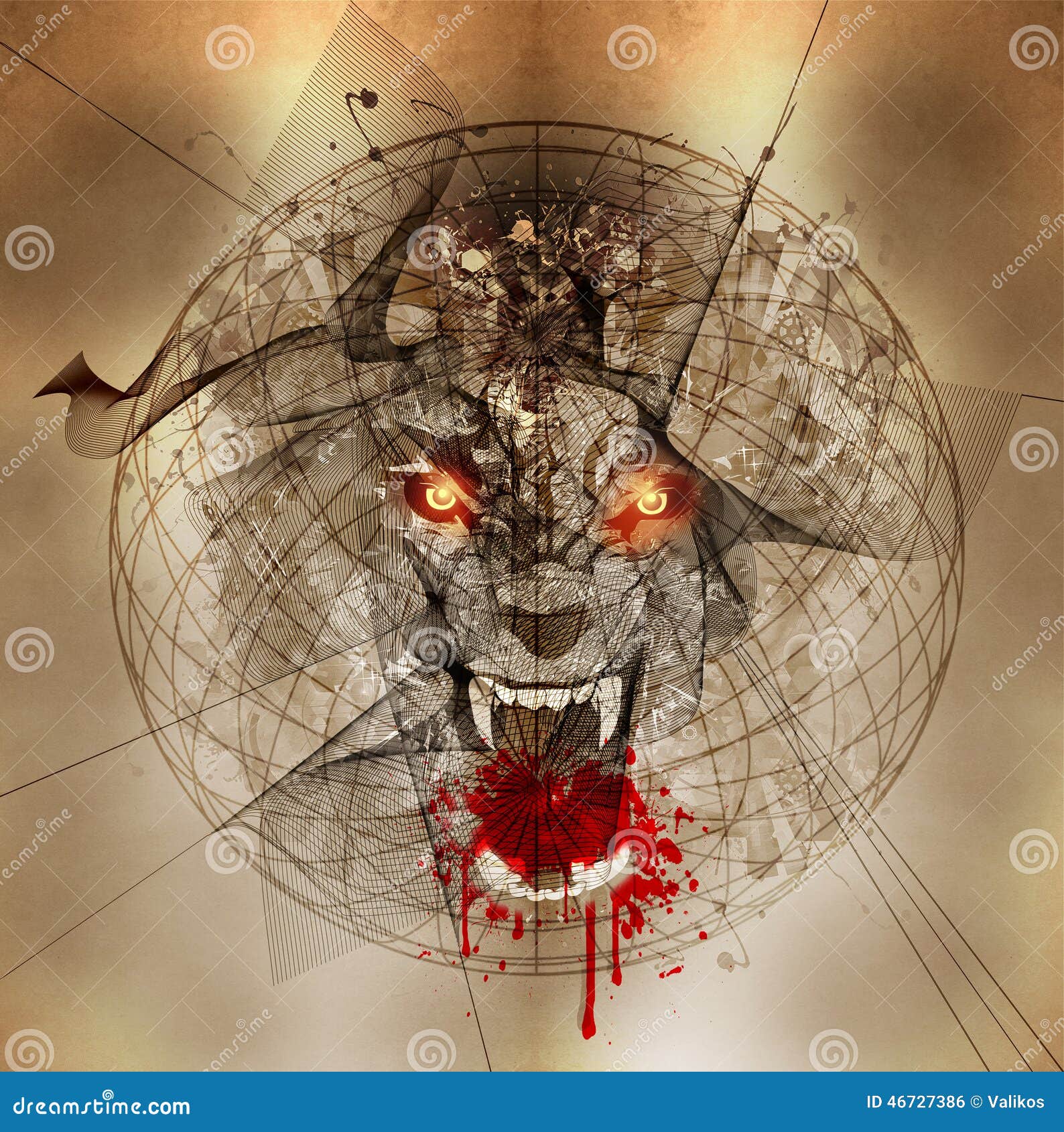 Abstract animal face stock illustration. Illustration of teeth - 46727386