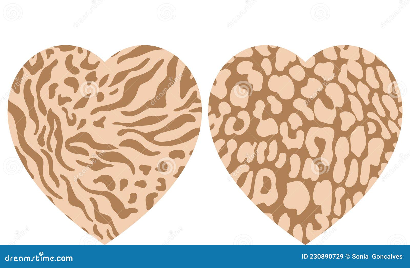 Abstract Animal Print in Heart Shape Stock Vector - Illustration of ...