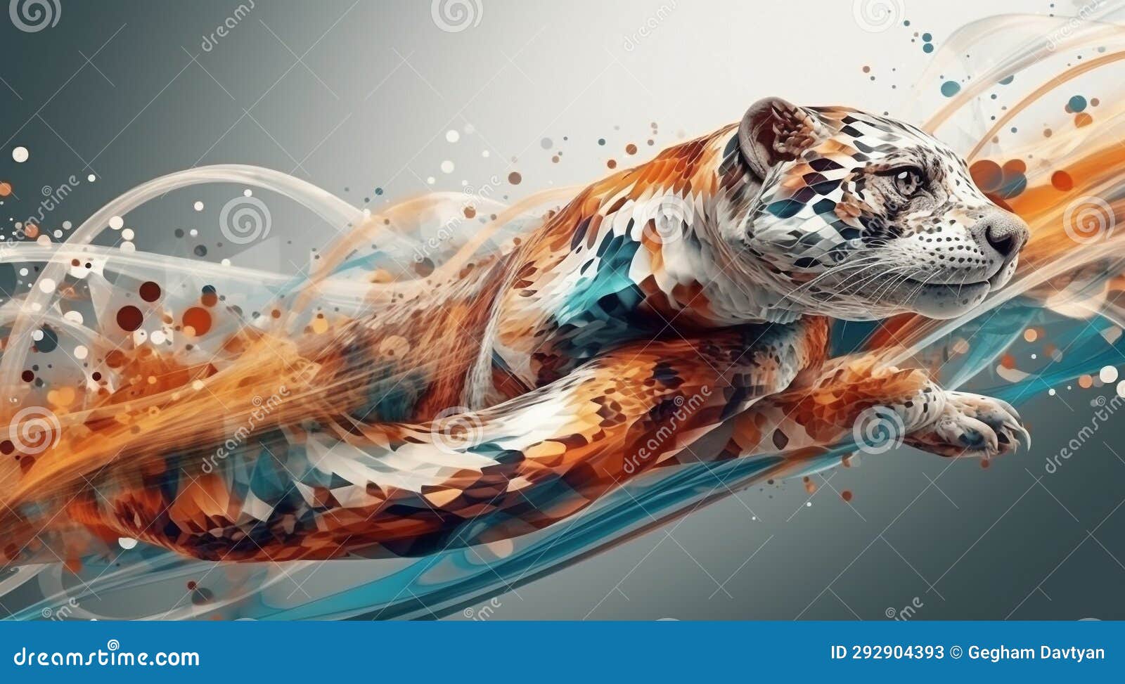 Abstract Animal Wallpaper, Colored Animal on Abstract Background, 3d ...
