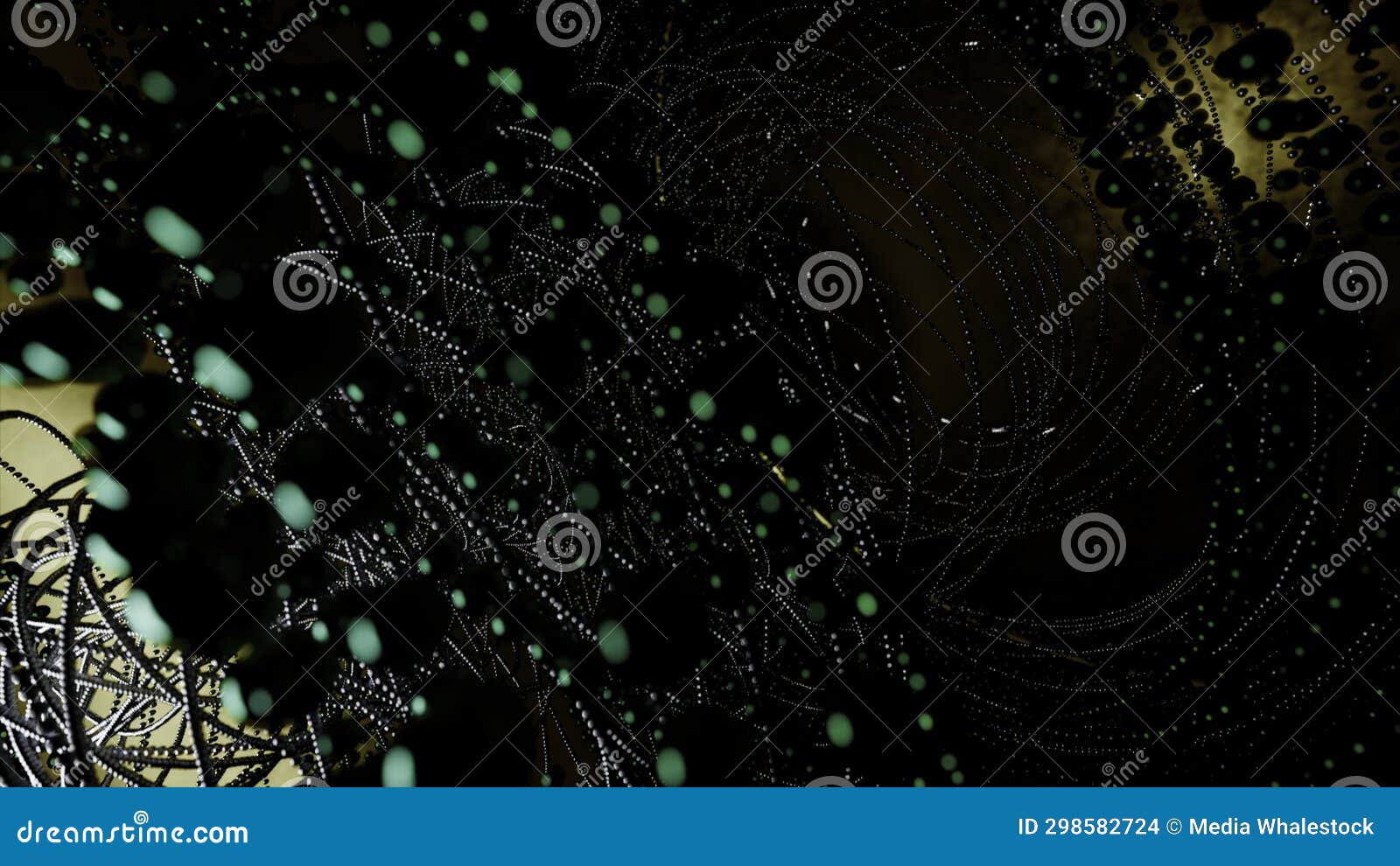 Abstract Animated Tangled Lines and Small Spheres. Design. Rotating ...