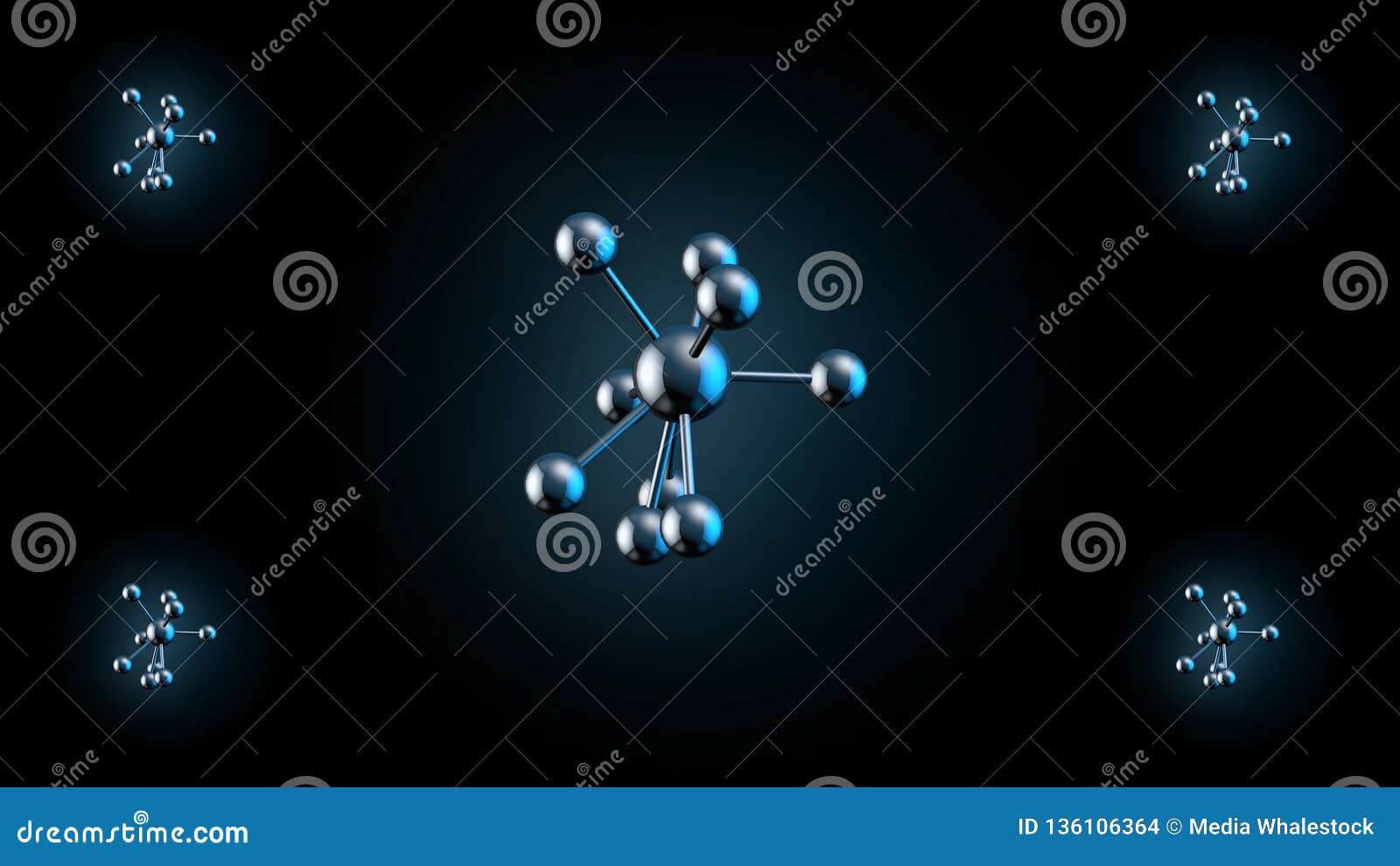 Abstract Animation Of Monochrom Model Molecules Rotation. Animation Of ...