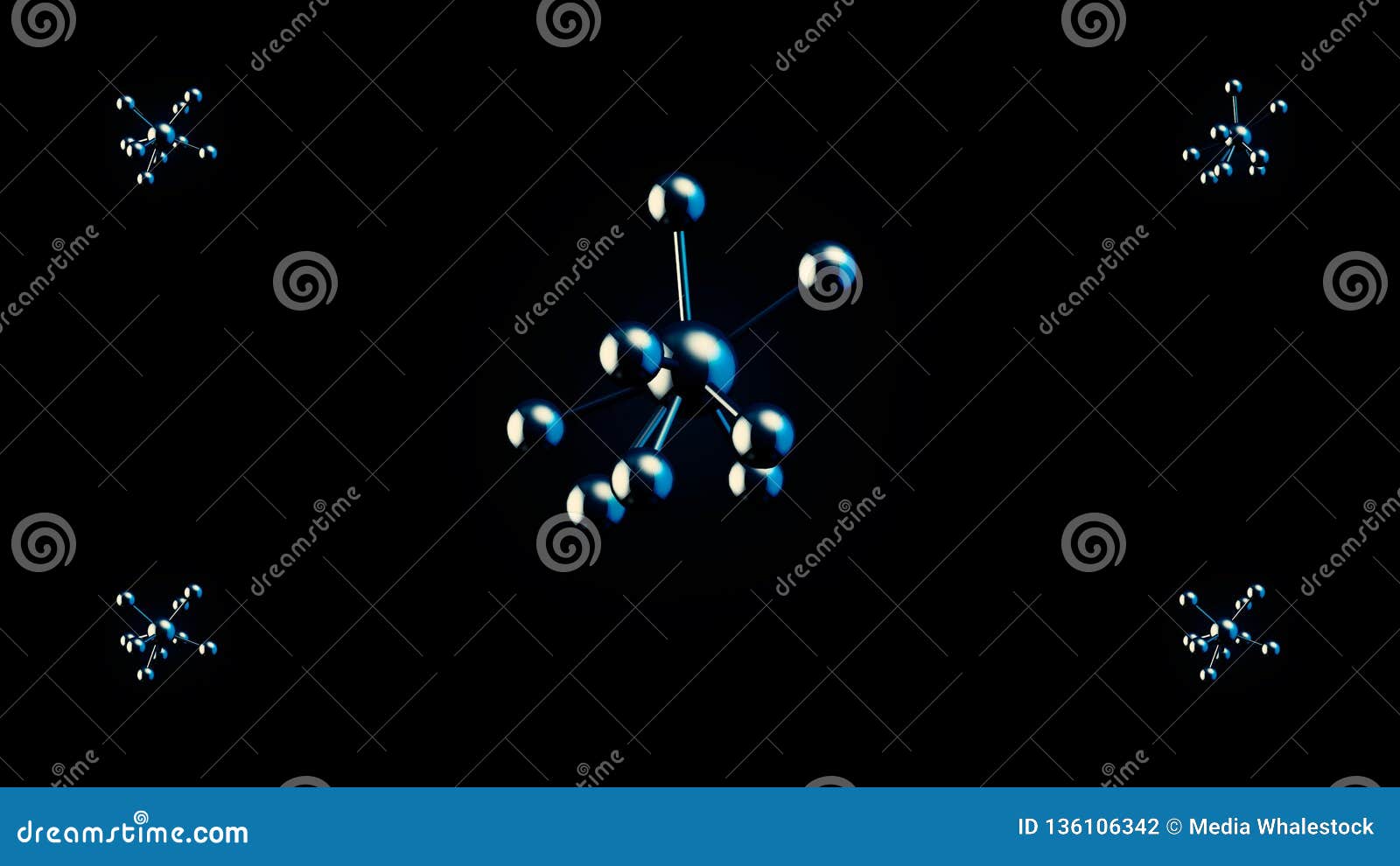 Abstract Animation Of Monochrom Model Molecules Rotation. Animation Of ...
