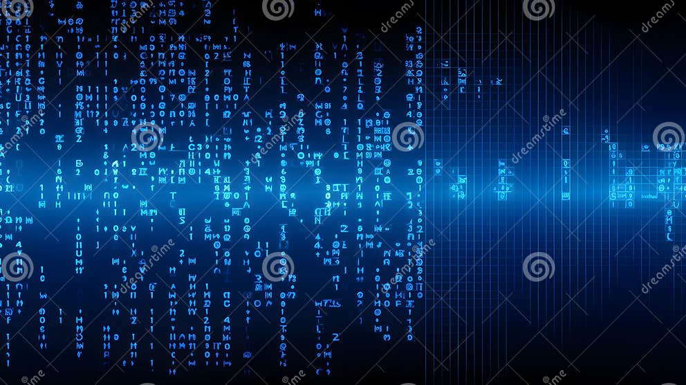 Matrix of Cryptic Streaming Binary Code Stock Illustration ...