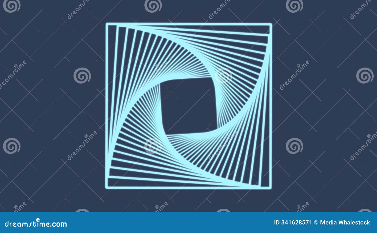 Abstract Animation with Rotating on a Blue Background Computer Renderer ...