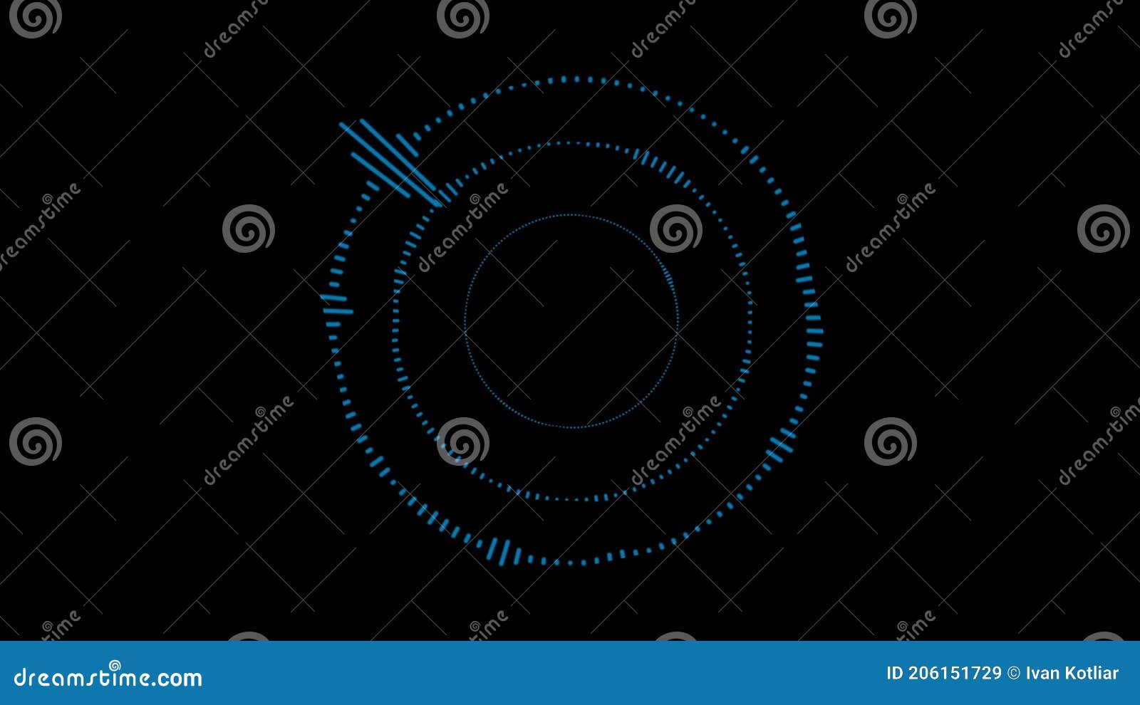 Abstract Animation of Round Impulse Line. Design Element for User ...