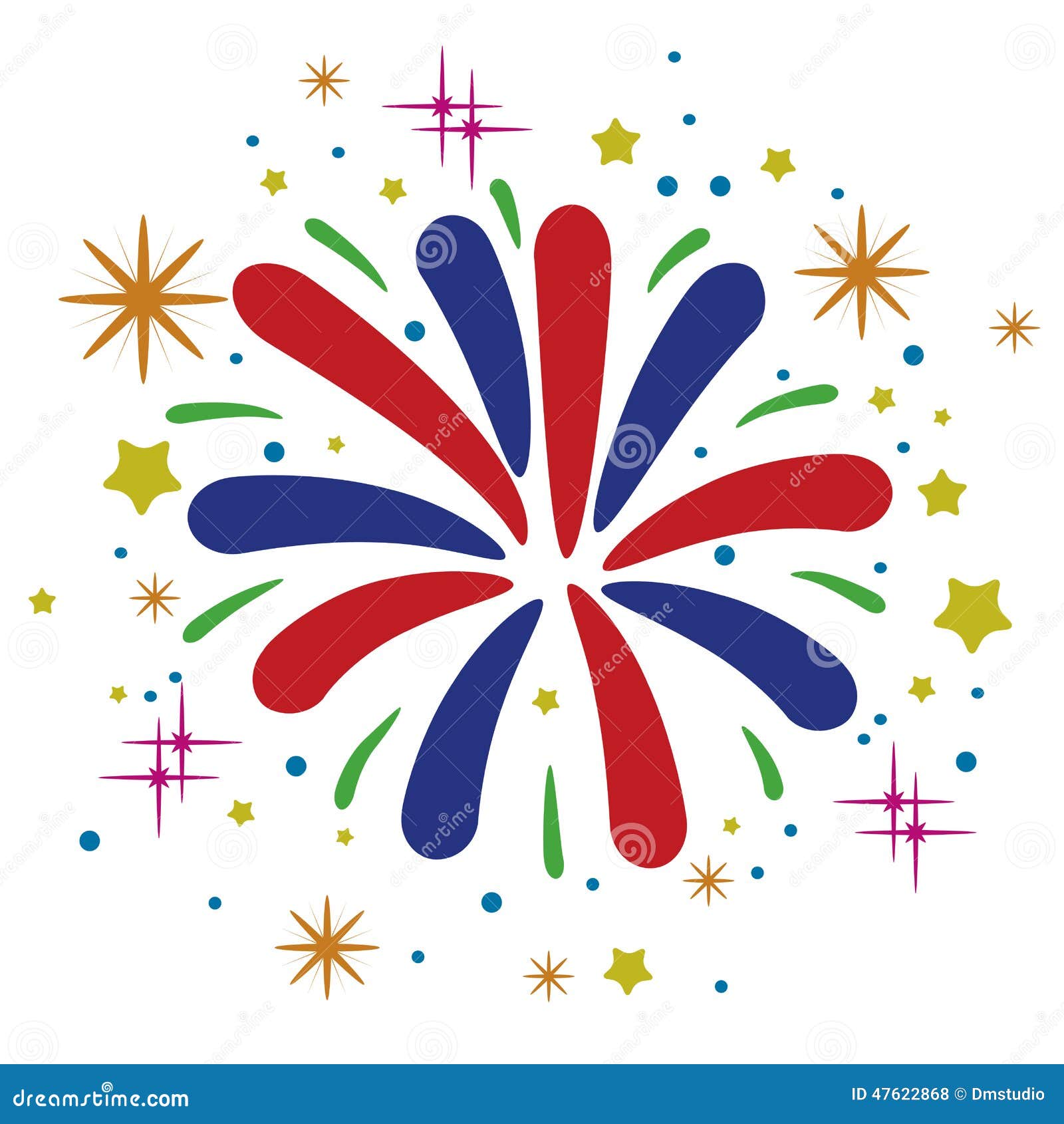 Abstract Anniversary Bursting Fireworks, Vector Stock Vector ...
