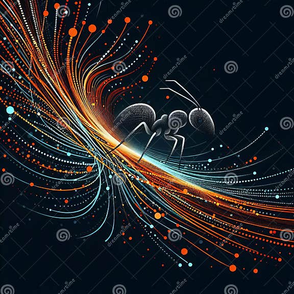 Abstract Ant Trail a Series of Dotted and Dashed Lines Represent Stock ...