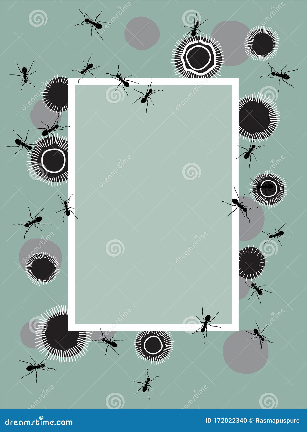 Abstract Ant Vector Design Frame on Mint Stock Vector - Illustration of ...
