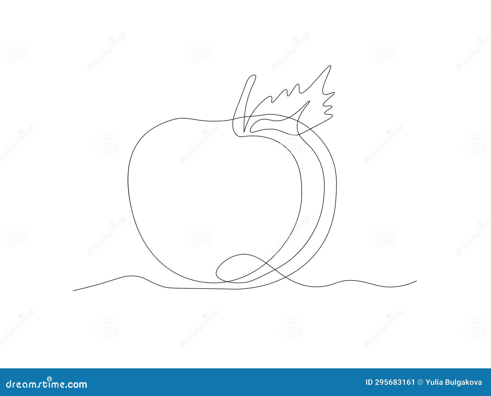 Abstract Apple, Continuous One Line Art Drawing Stock Vector ...