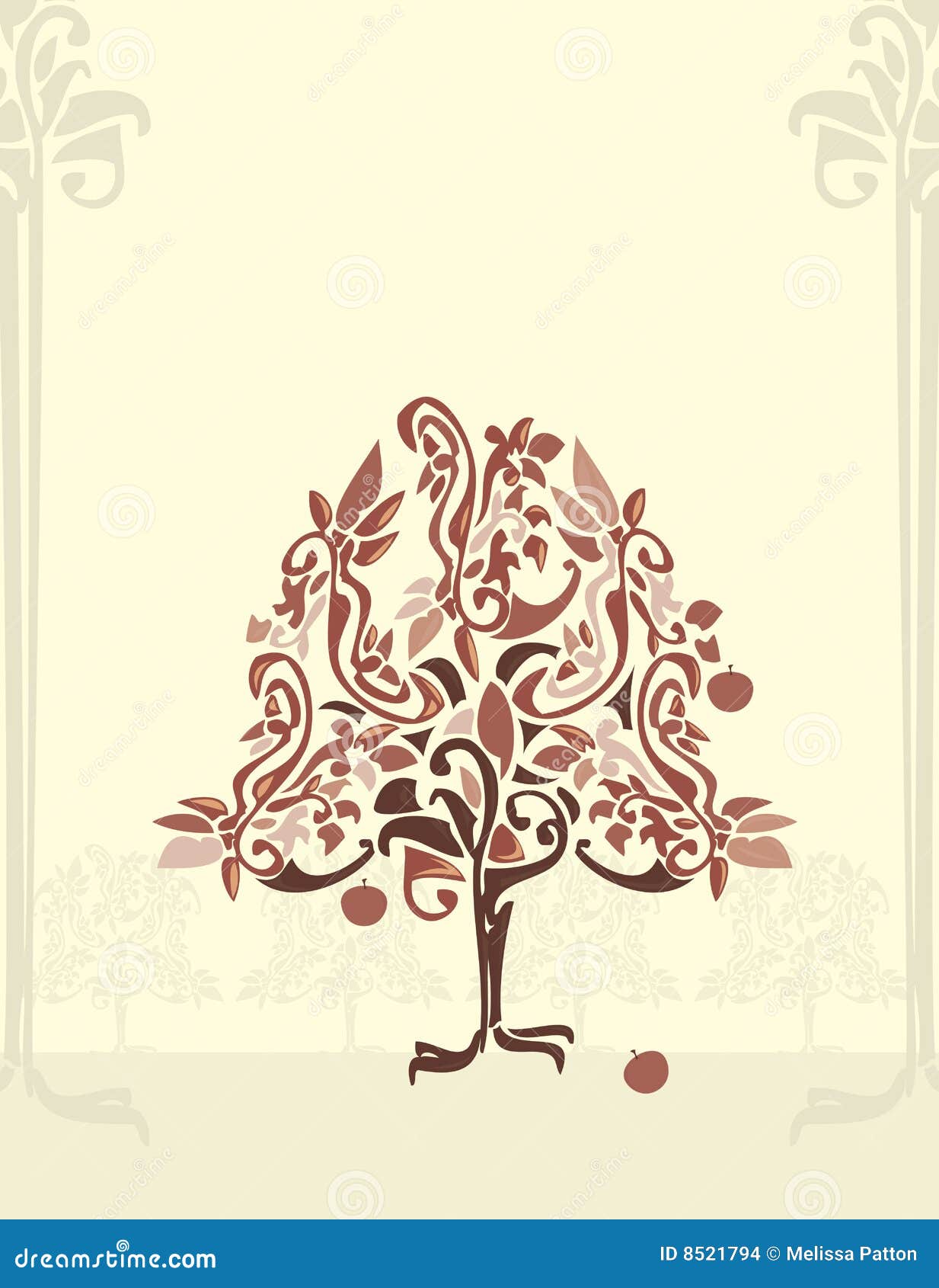 Abstract apple tree 3 stock illustration. Illustration of apple - 8521794