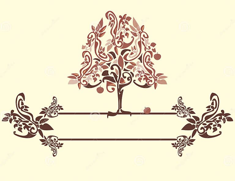 Abstract apple tree 4 stock illustration. Illustration of plant - 8521812