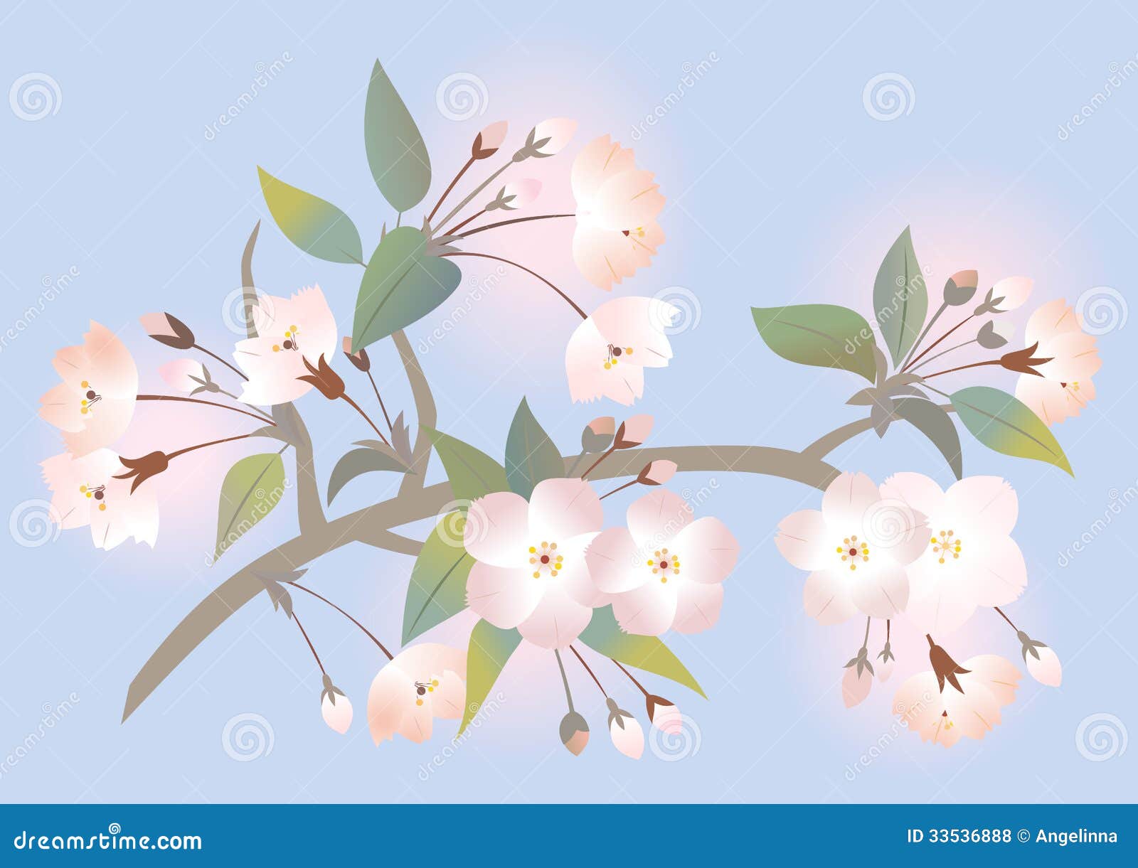 Abstract apple tree branch stock vector. Illustration of decoration ...
