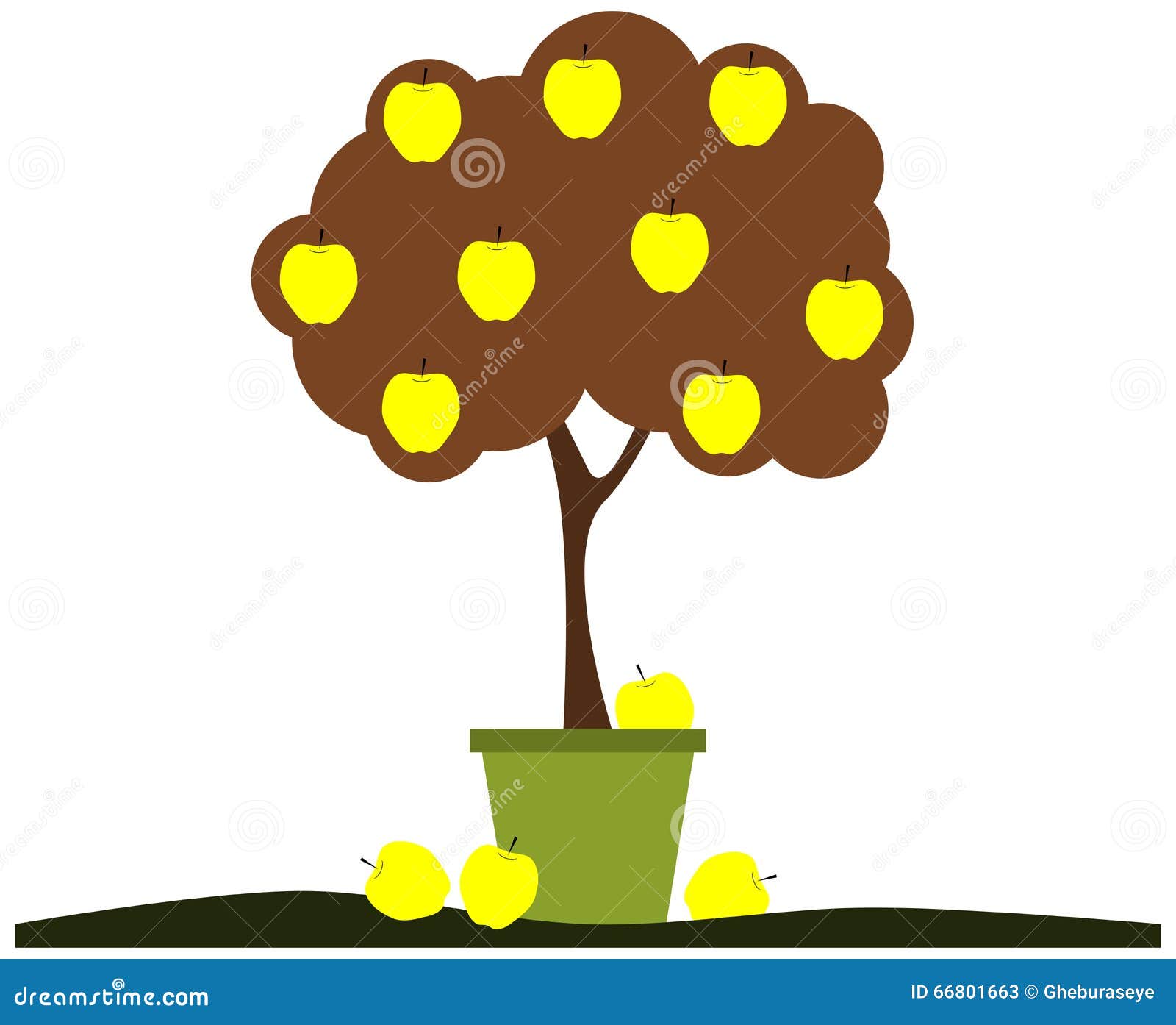 Abstract Apple Tree Isolated Stock Vector - Illustration of fruit ...