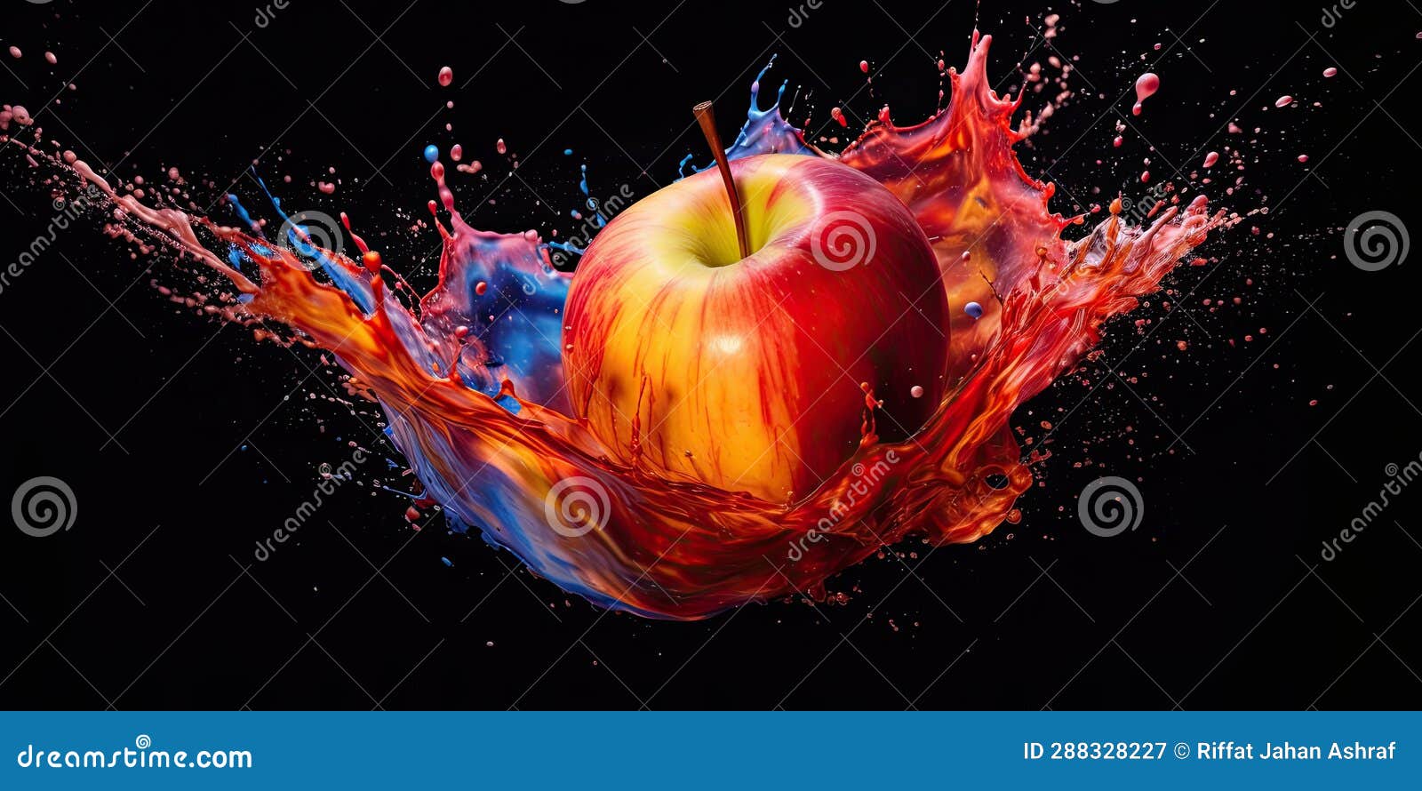 Abstract Apple Wide Shot Red Apple High Resolution Photo Grade Effect ...