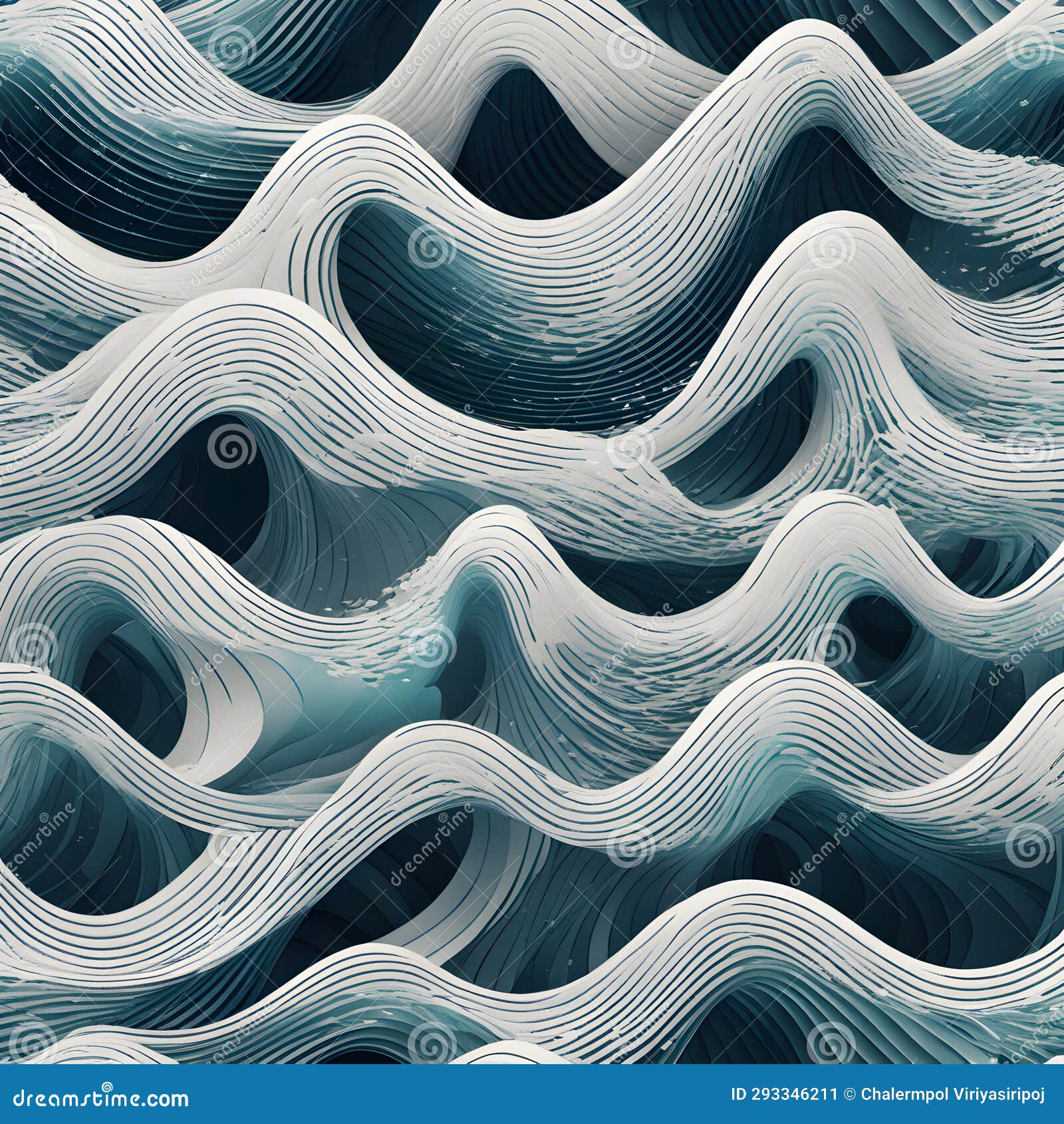 Abstract Aqua Wave Pattern on Blue Background. Stock Illustration ...