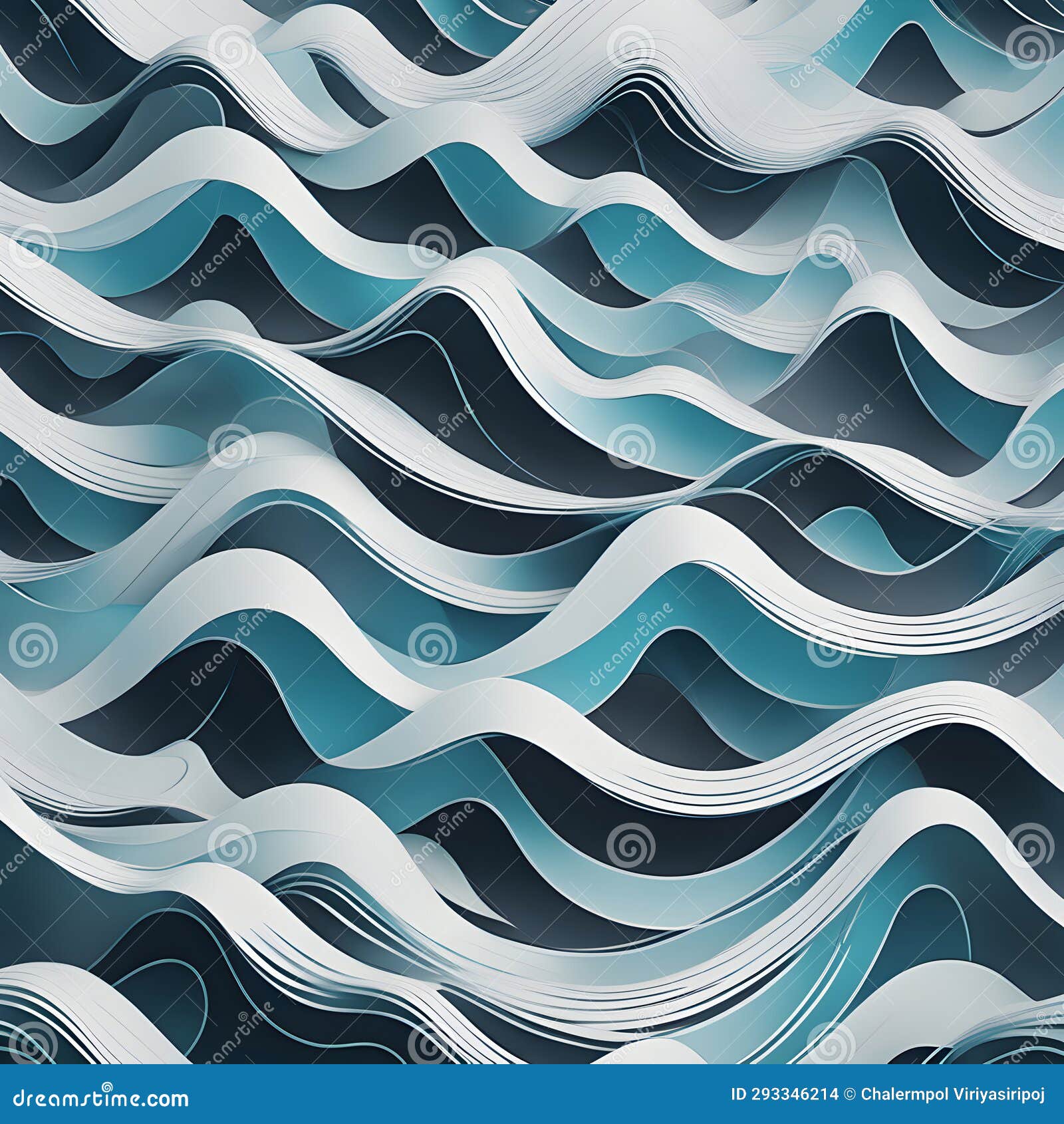 Abstract Aqua Wave Pattern on Blue Background. Stock Illustration ...