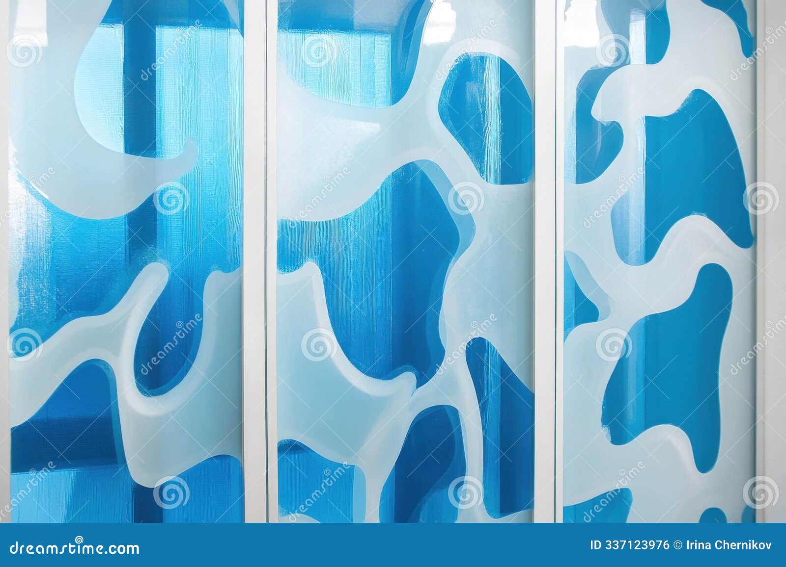 Abstract Aqualine Cubicles with Flowing Forms and Stencil Patterns ...