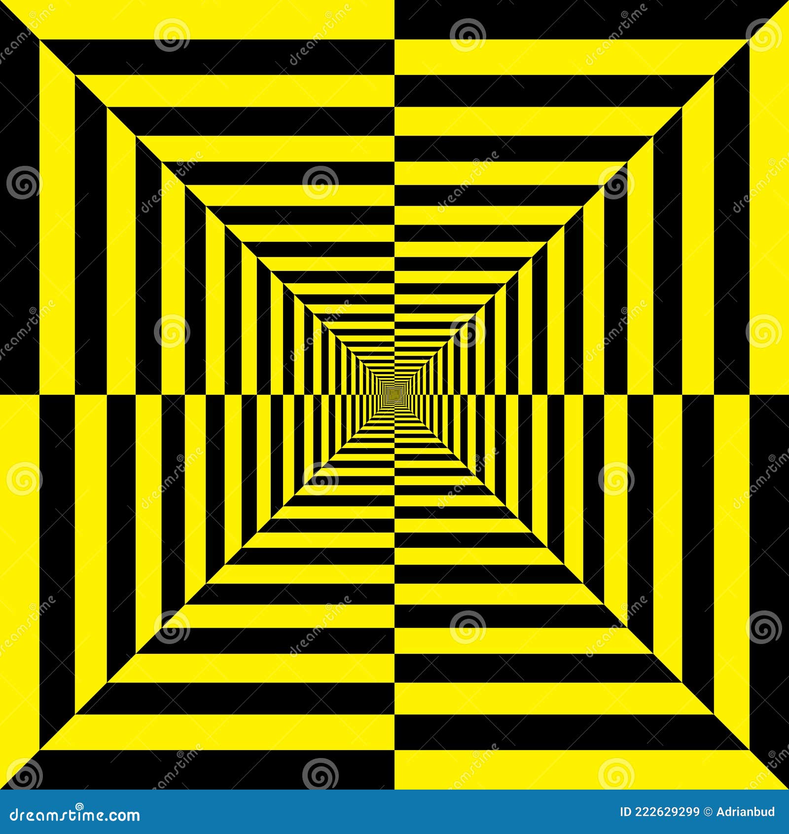 Abstract Arabesque Four Corner Alternating Structure Black Yellow ...