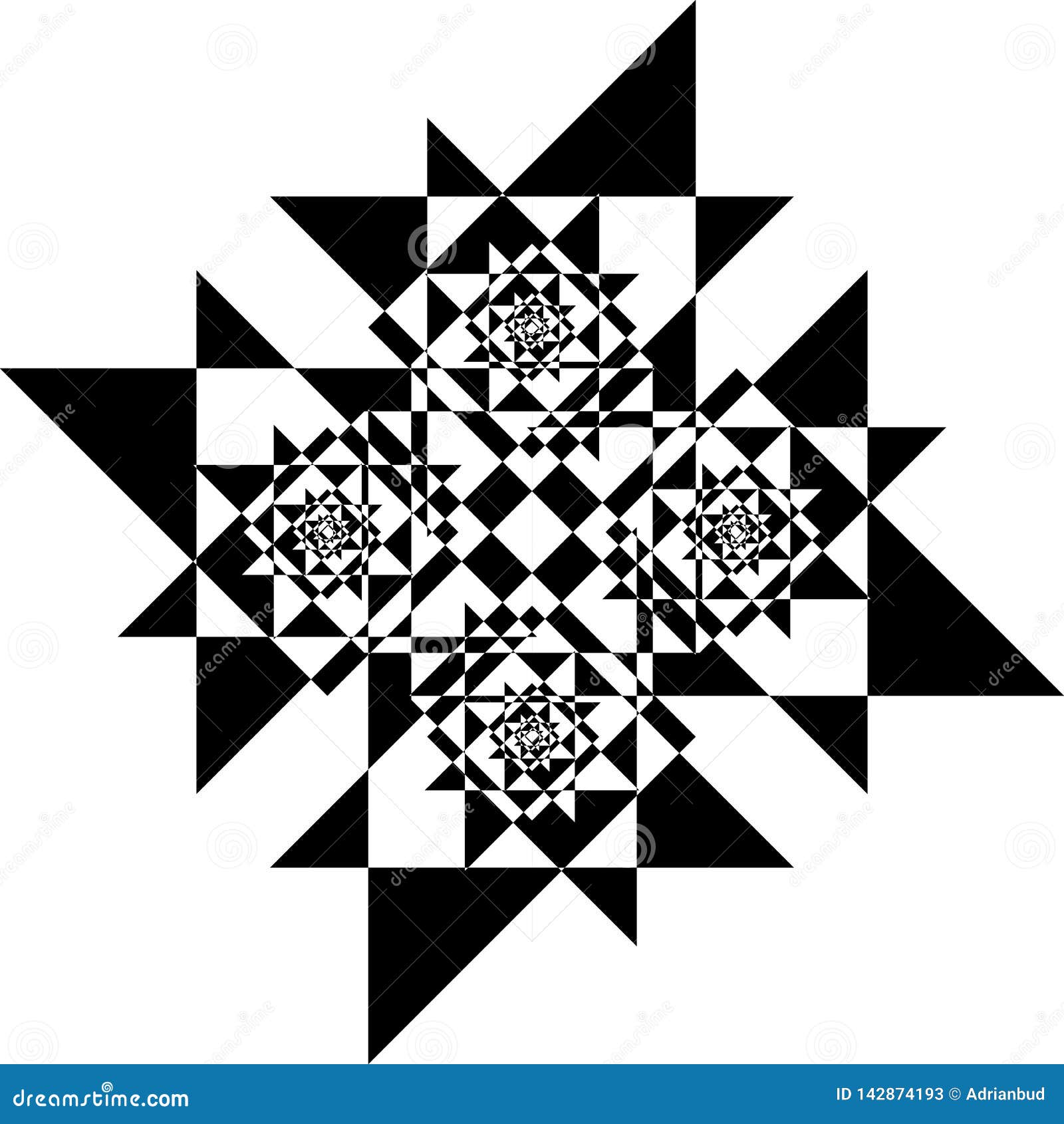 Abstract Arabesque Triangle Tower Roof Impression on Transparent ...