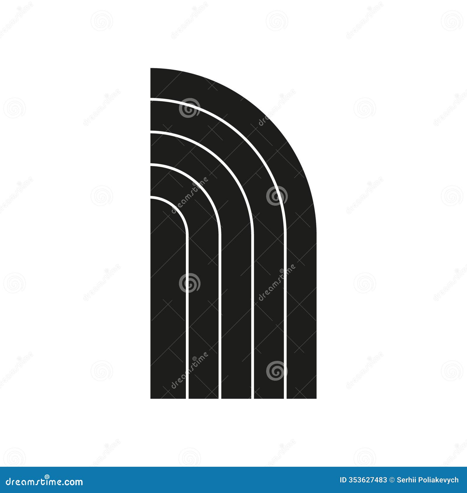 Abstract Arc Shape. Minimal Vector Design. Curved Black Lines ...