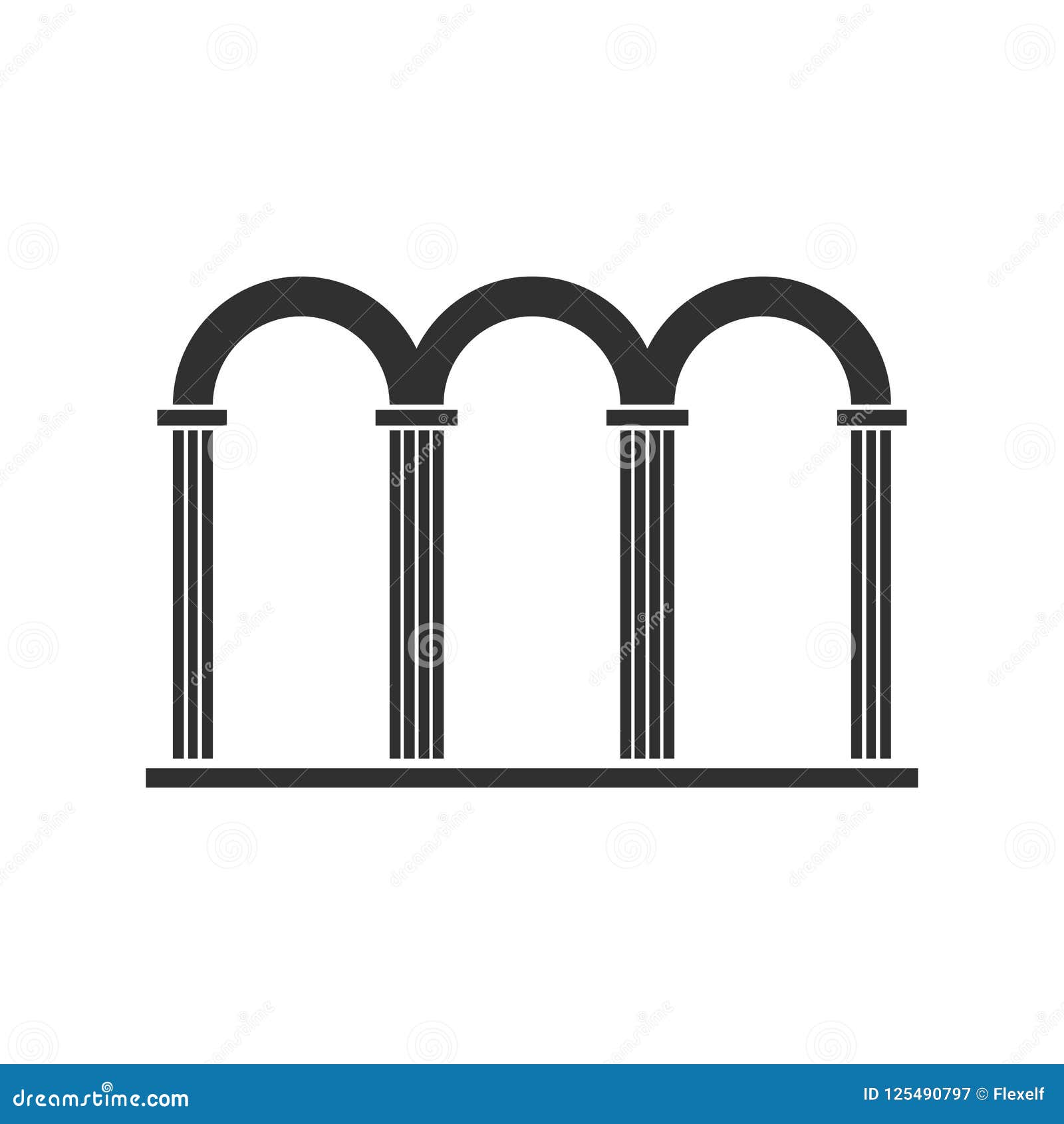 Arch silhouette icon. stock vector. Illustration of ancient - 125490797