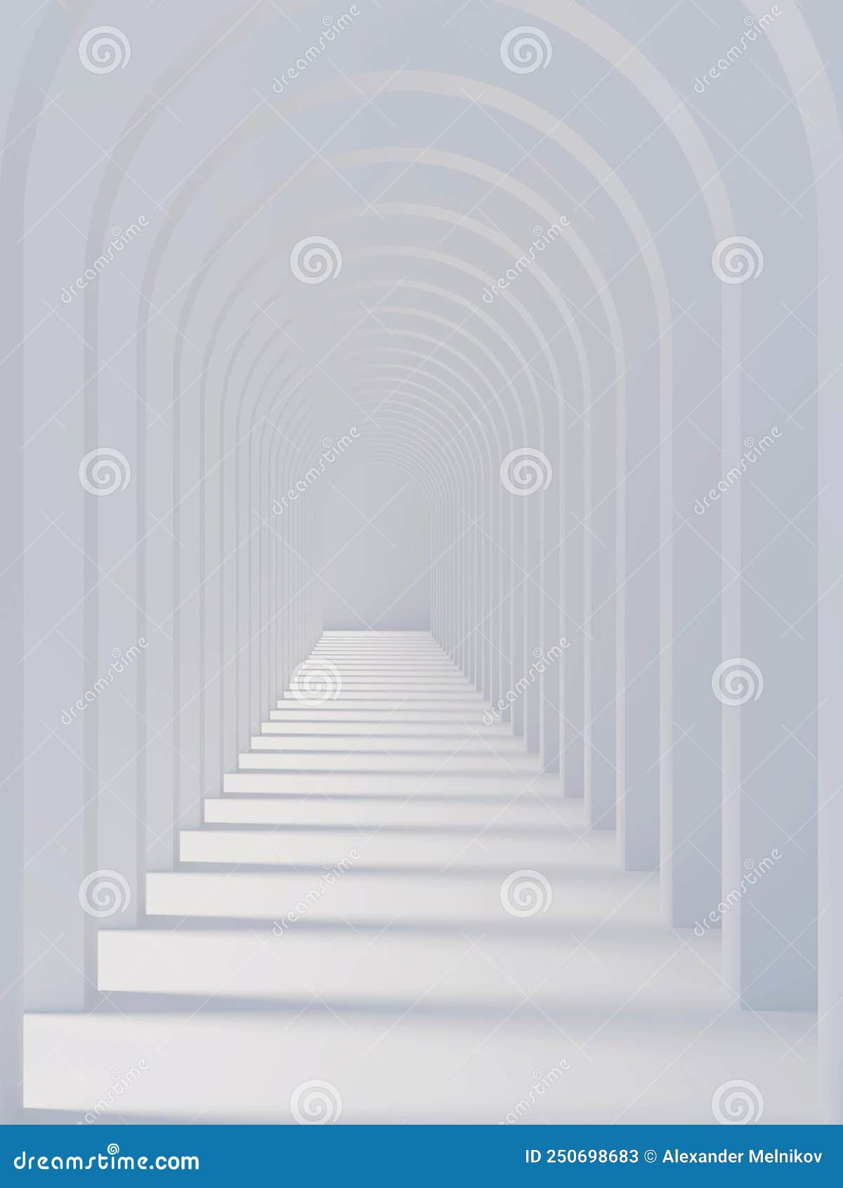 Abstract Arched Corridor Extending into Perspective.3d Rendering Stock ...