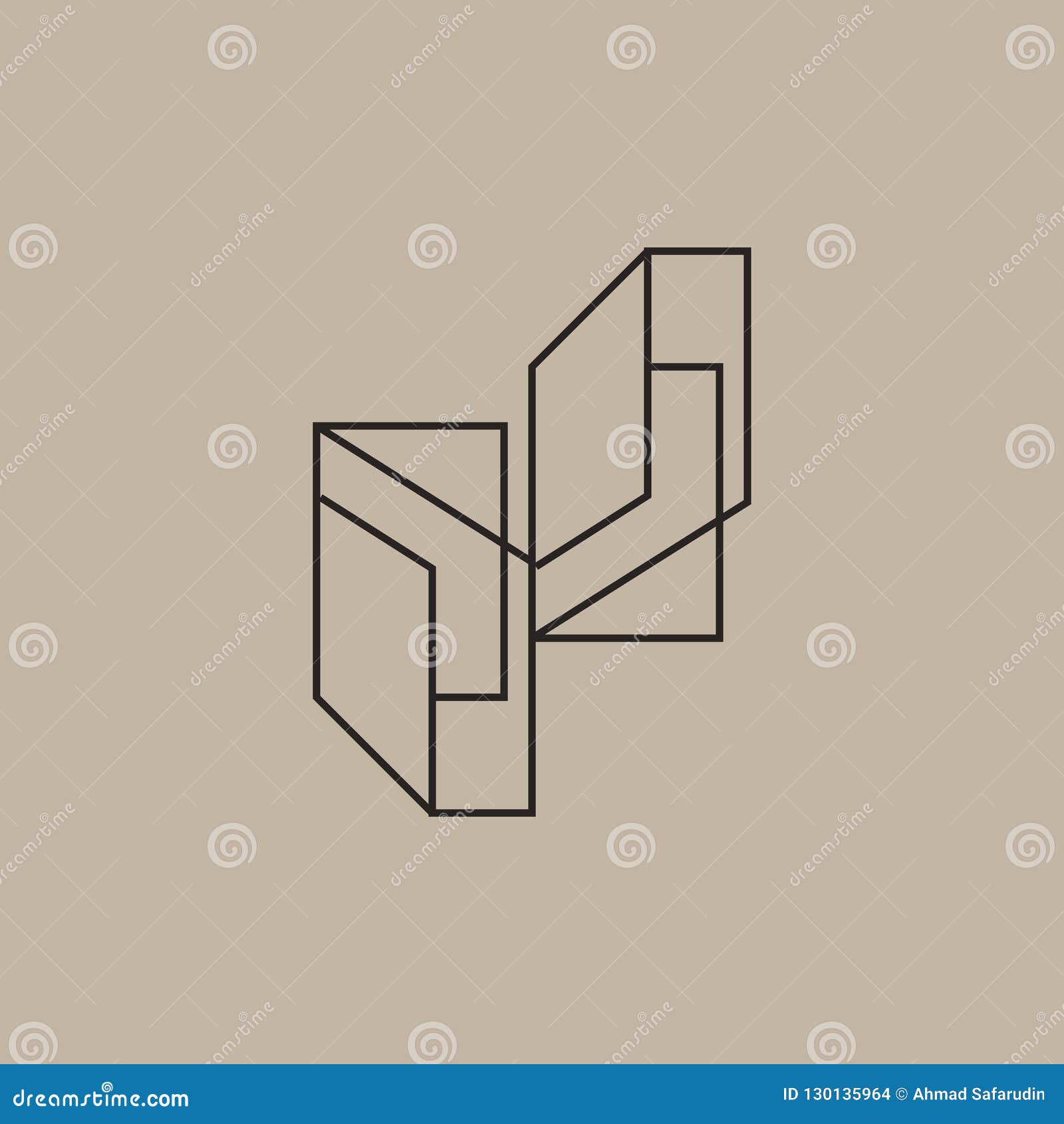 Abstract Architect Logo Icon Template with Creative Lines Stock ...