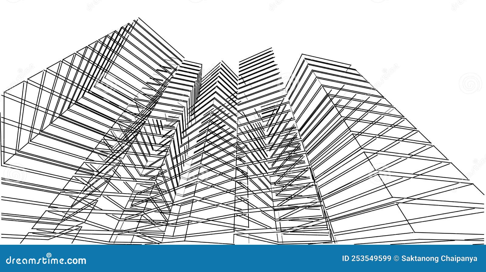 Abstract Architectral Drawing Sketch,Illustration. Stock Image - Image ...