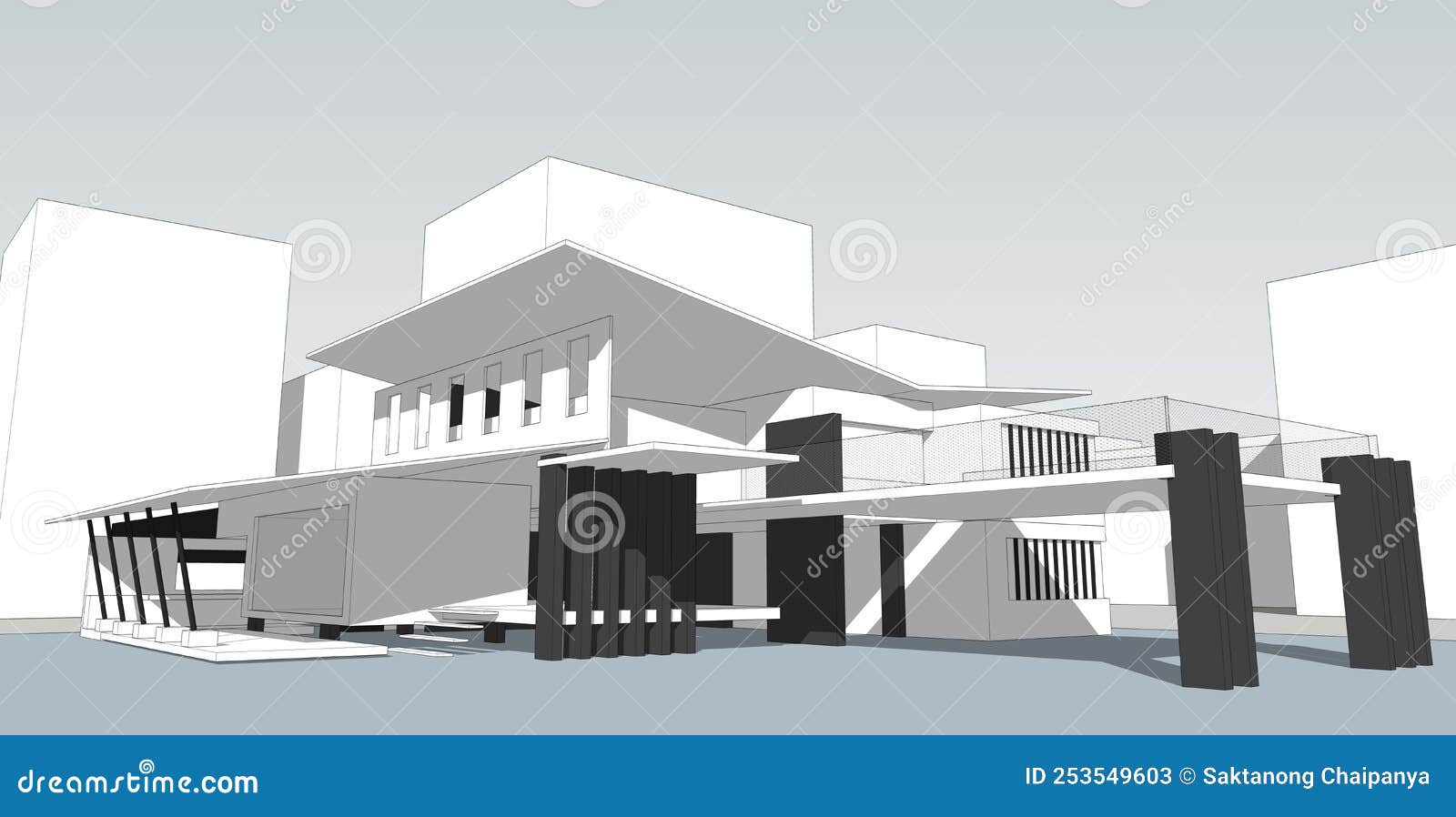 Abstract Architectral Drawing Sketch,Illustration Stock Illustration ...