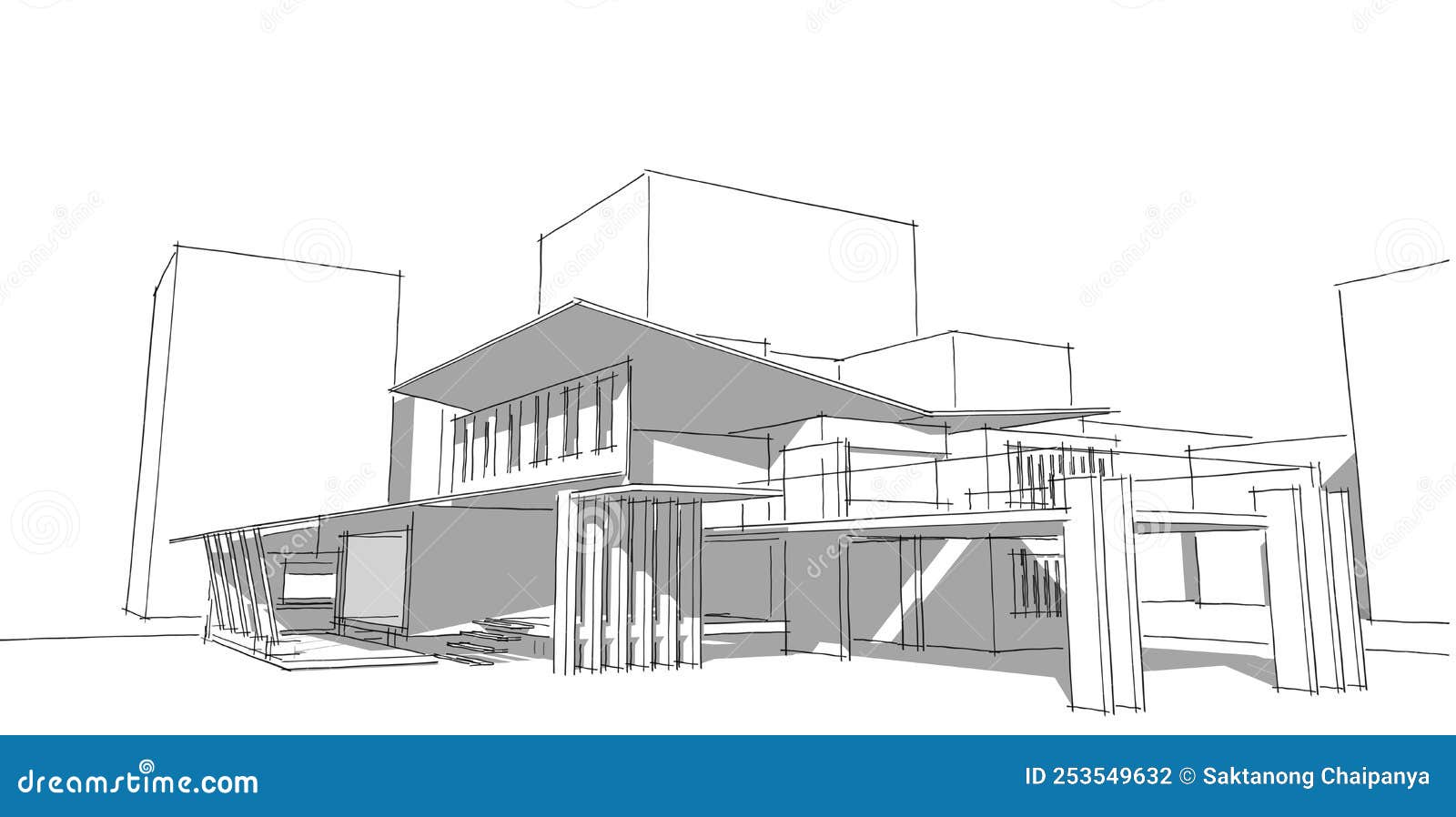 Abstract Architectral Drawing Sketch,Illustration Stock Illustration ...