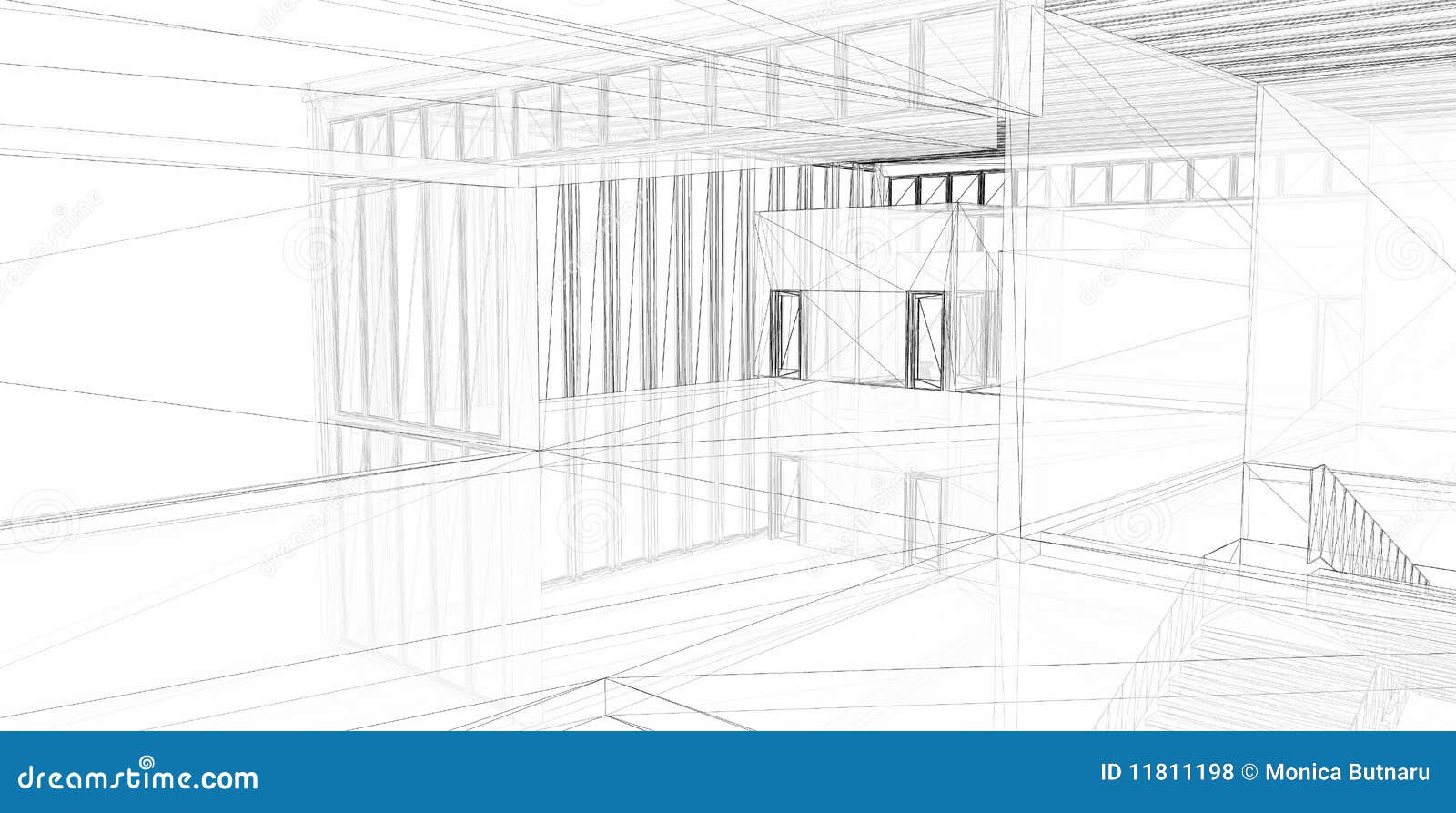 Abstract Architectural 3D Construction. Stock Illustration ...