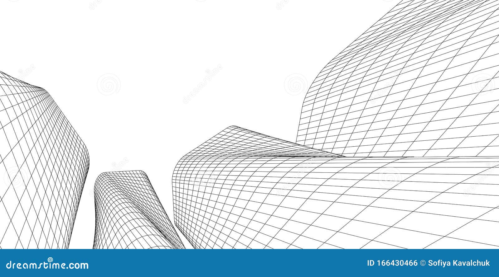 Abstract Architectural Background. Building from the Lines. Futuristic ...