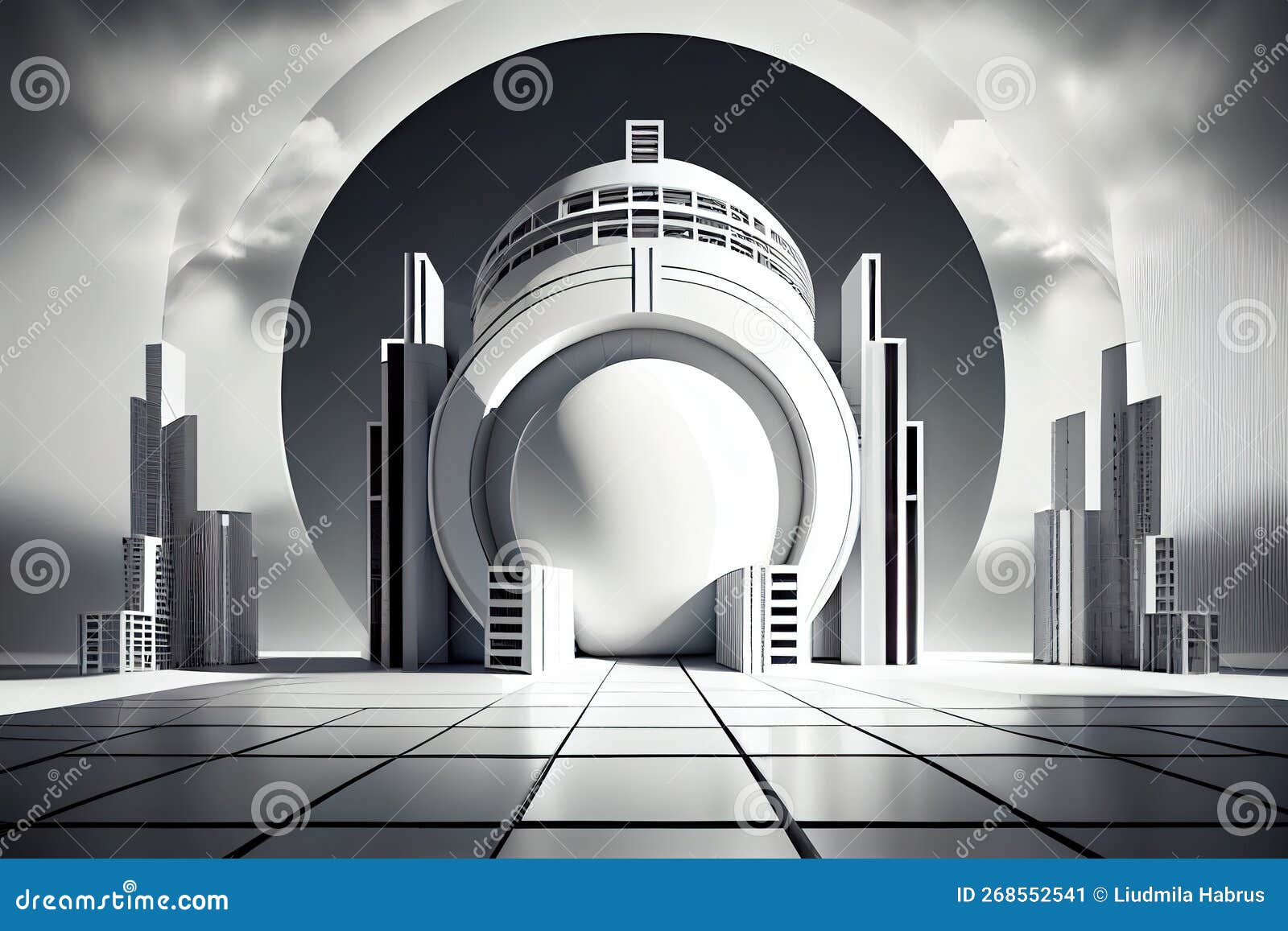 Abstract Architectural Background. Futuristic Building of the Future ...