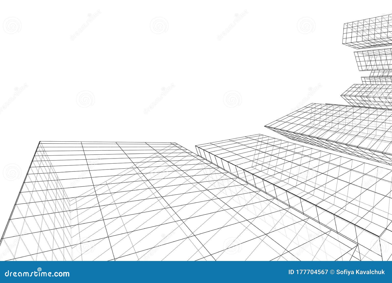 Abstract Architectural Background. Linear 3D Illustration. Concept ...