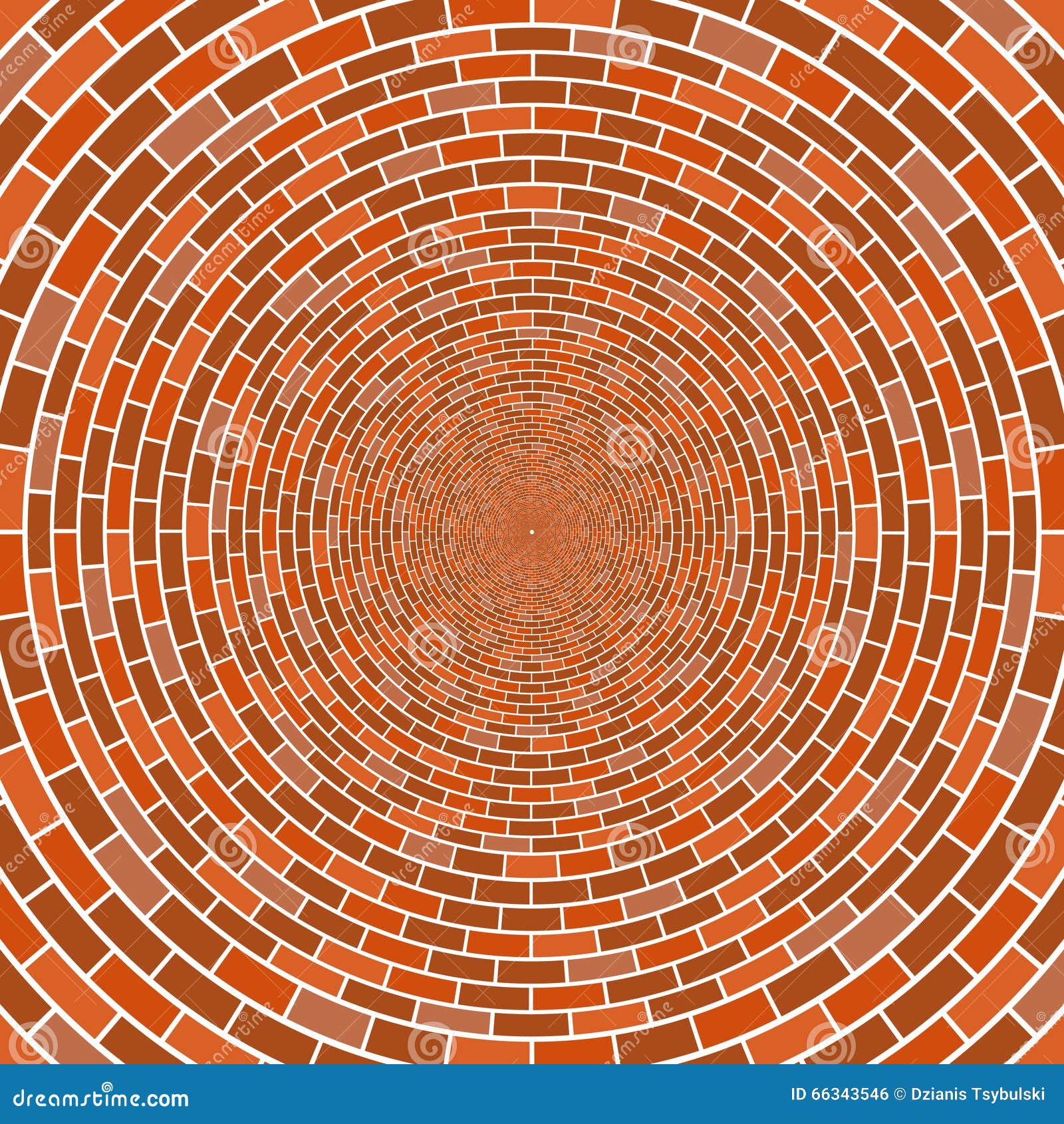 Abstract Architectural Brick Wall Circle Optical Illusion Vector Mosaic ...