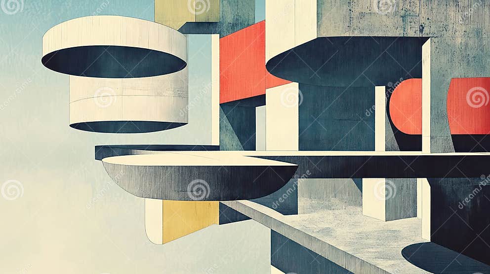 Abstract Architectural Composition Featuring Geometric Shapes and a Modern Aesthetic Stock ...
