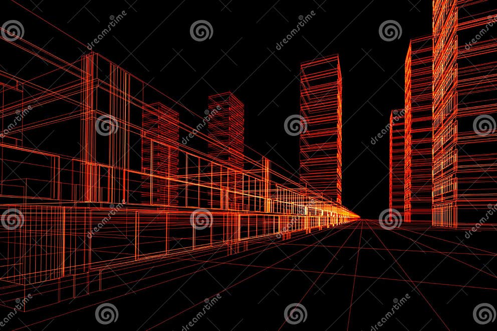 Abstract Architectural Construction Stock Illustration - Illustration ...