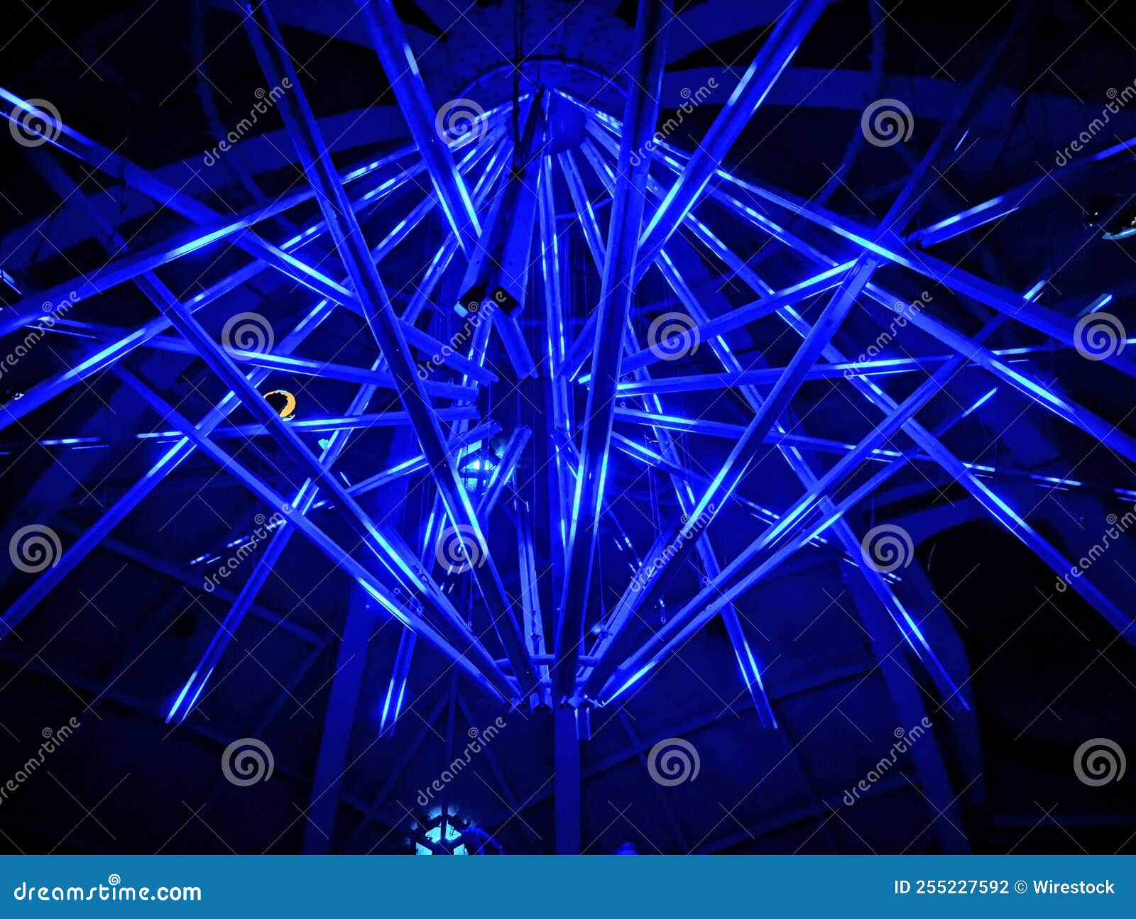Abstract Architectural Design with Bright Blue Glowing. Stock Photo ...