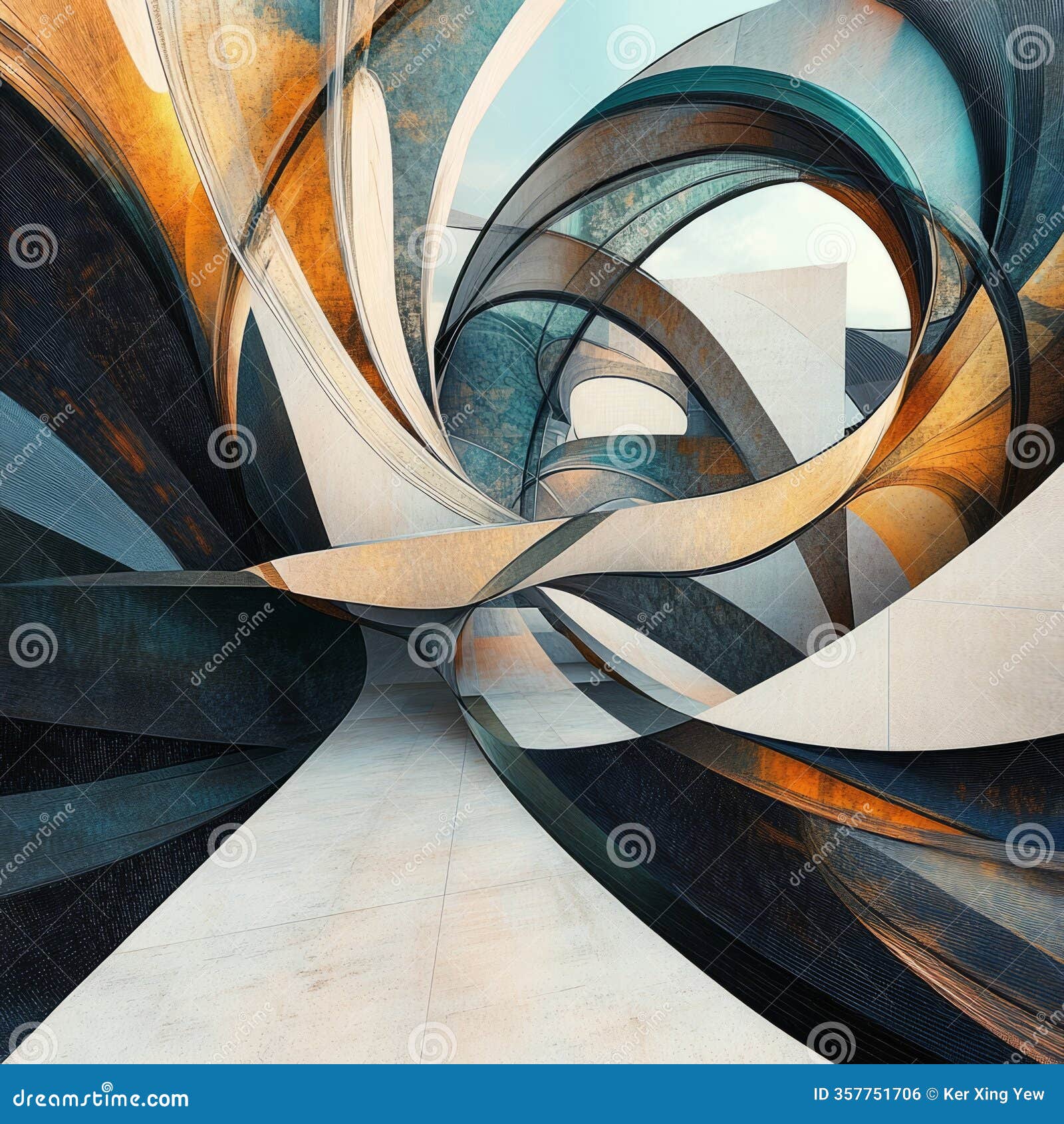 Abstract Architectural Design with Dynamic Curves and Modern Aesthetic ...