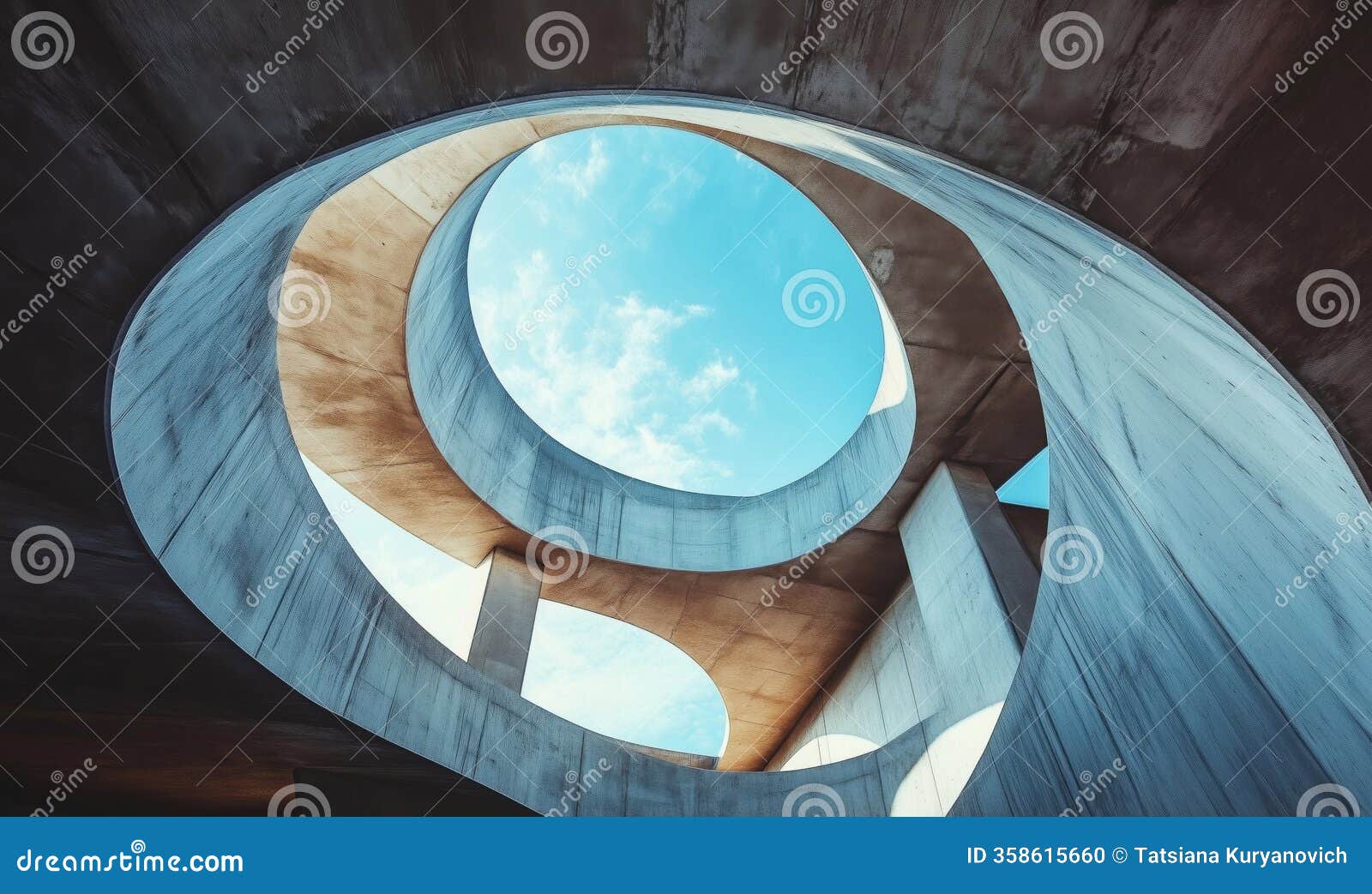 Abstract Architectural Design Featuring Circular Concrete Structures ...