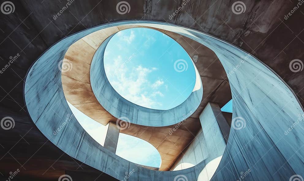 Abstract Architectural Design Featuring Circular Concrete Structures ...