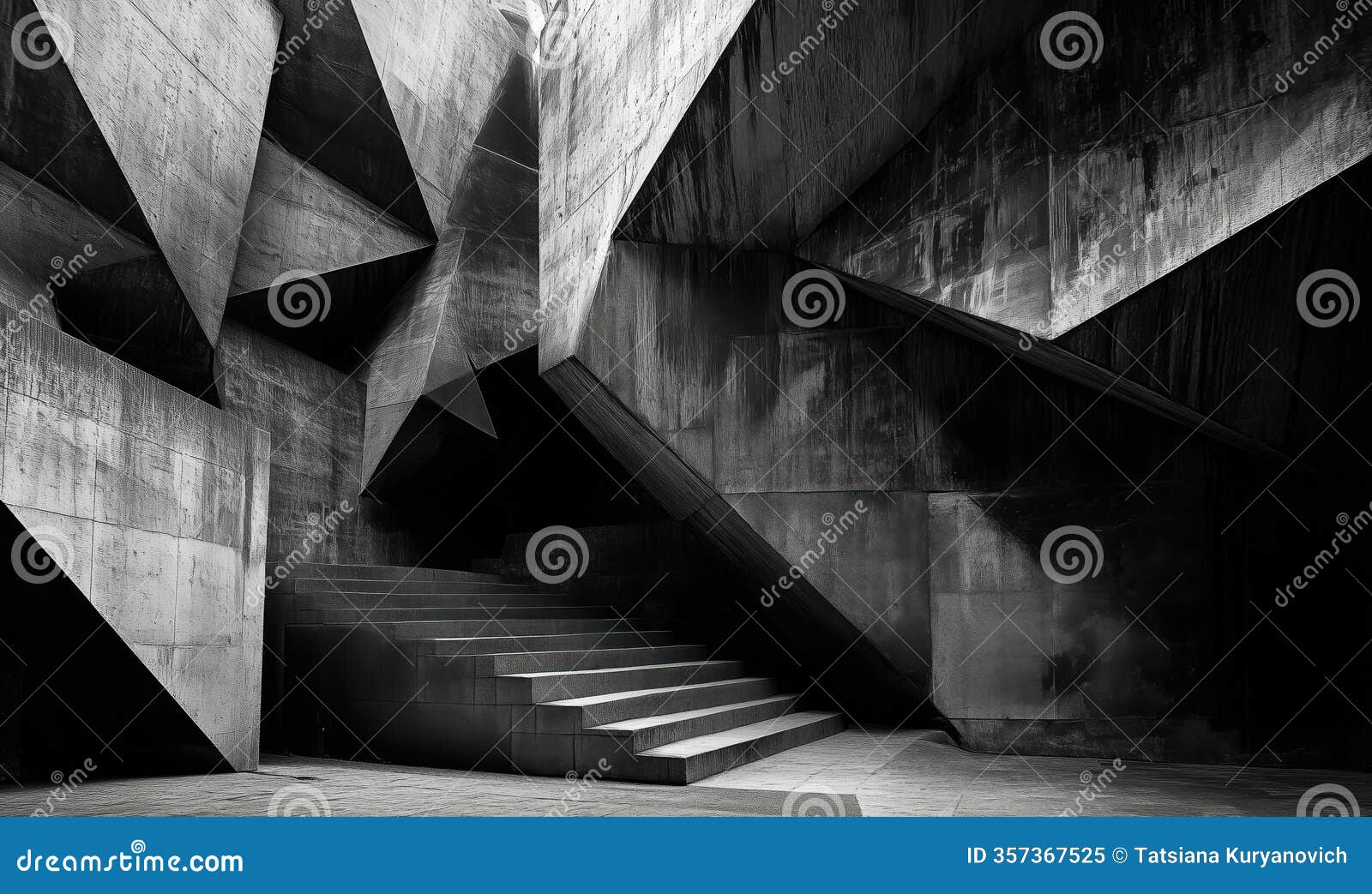 Abstract Architectural Design Featuring Sharp Angles and Geometric ...